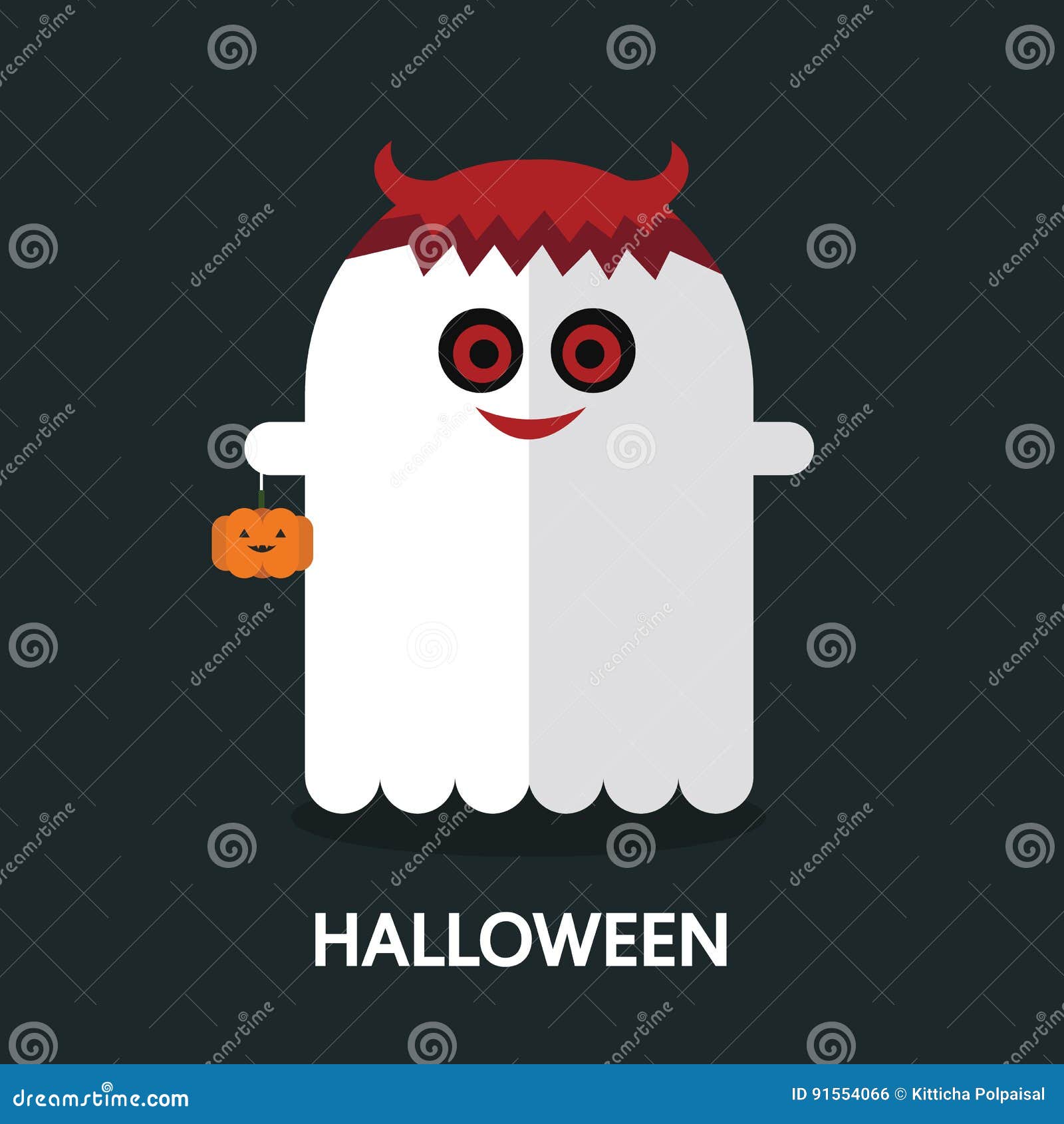 Ghost Flat Design, Eps10, Flat Design Stock Vector - Illustration of ...