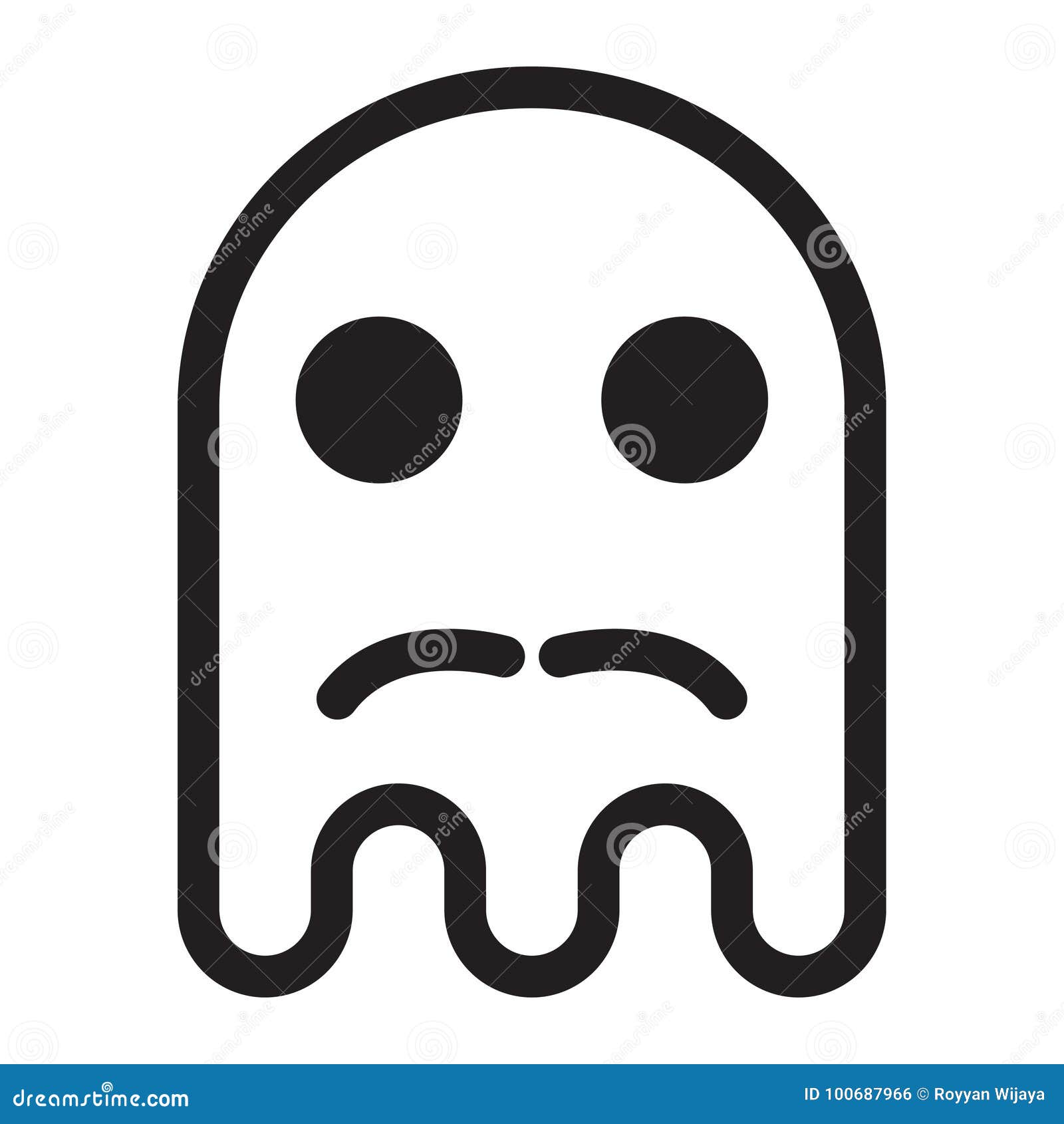 Ghost Flat Mustache stock vector. Illustration of doodle - 100687966