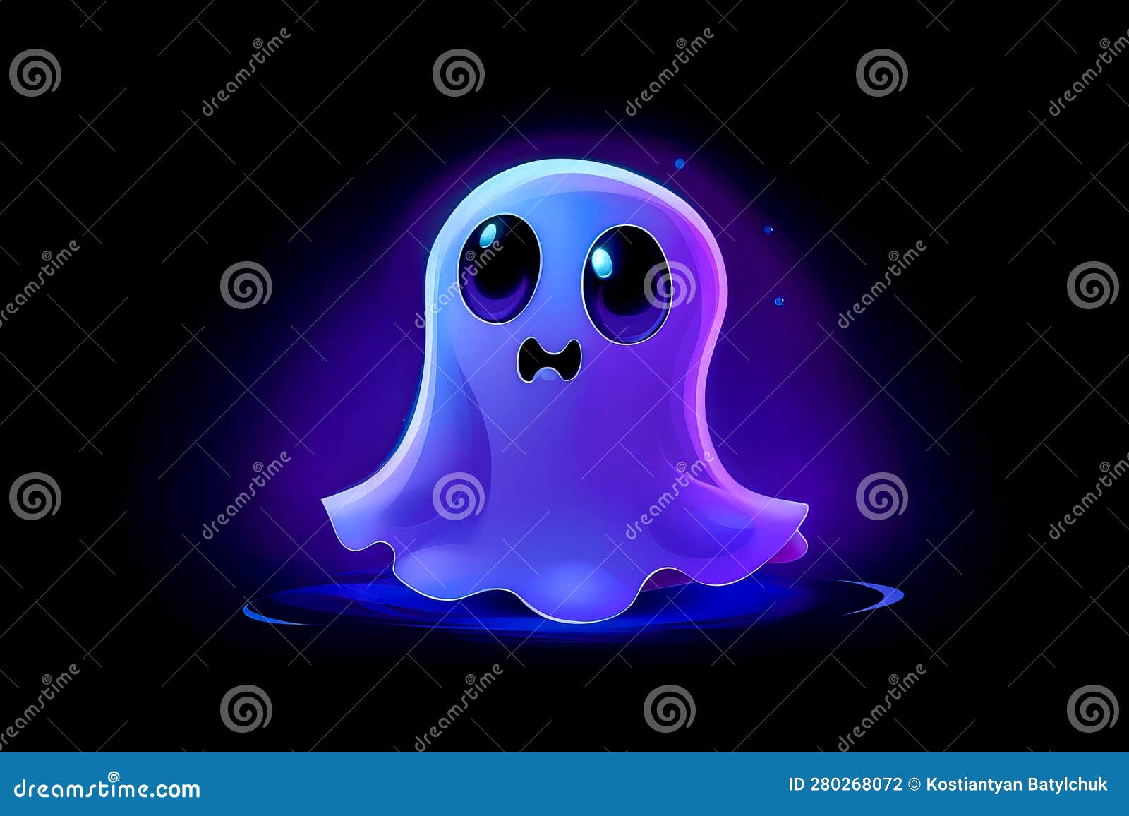 Ghost Floating in the Dark with Glowing Light on it S Face. Generative ...