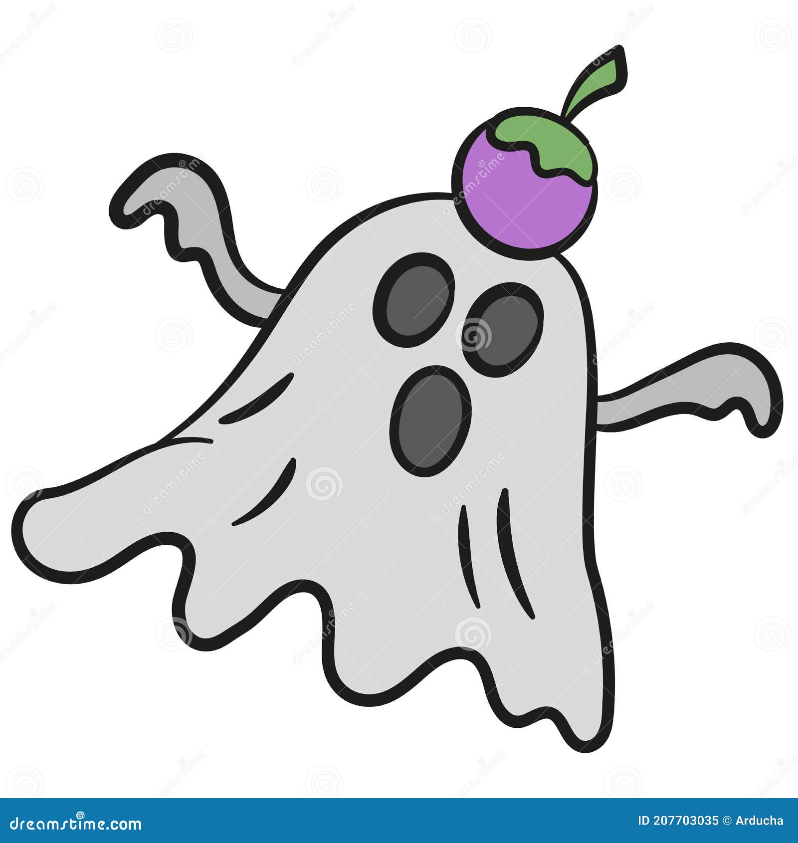 Ghost Fly Scare. Doodle Icon Image Stock Vector - Illustration of emoji ...
