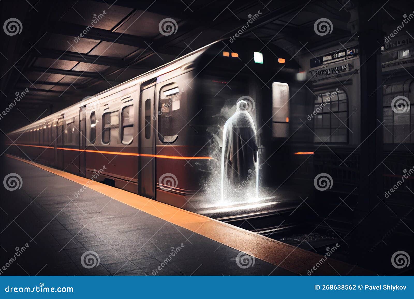 The Ghost in Front of Subway Train. Horrors, Nightmares, Driving Safety ...
