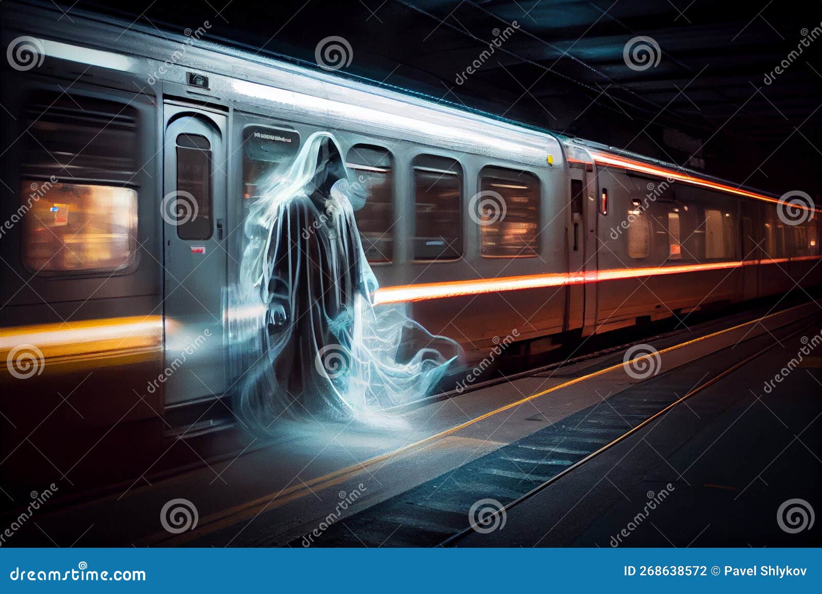 The Ghost in Front of Subway Train. Horrors, Nightmares, Driving Safety ...
