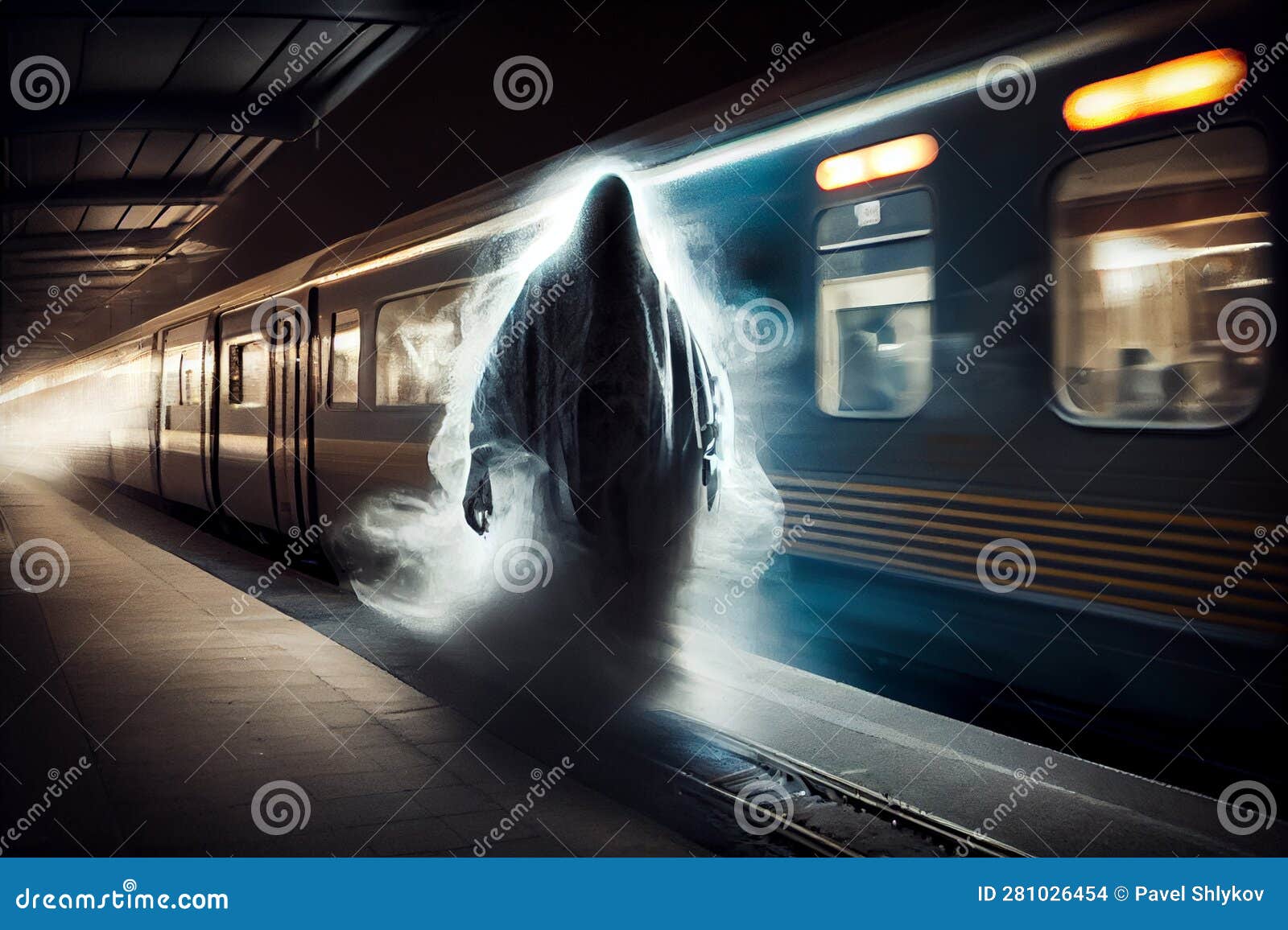 The Ghost in Front of Subway Train. Horrors, Nightmares, Driving Safety ...