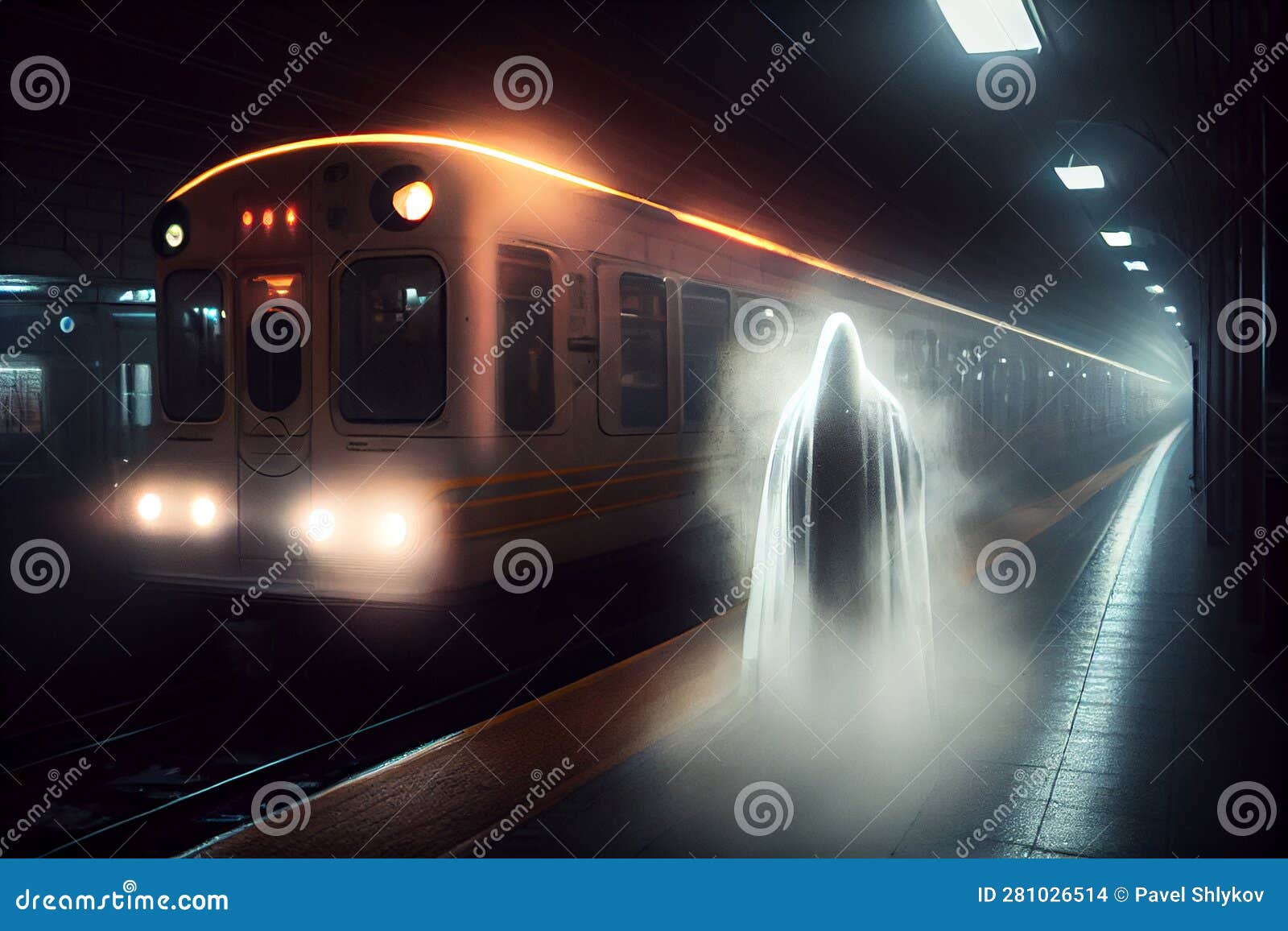 The Ghost in Front of Subway Train. Horrors, Nightmares, Driving Safety ...