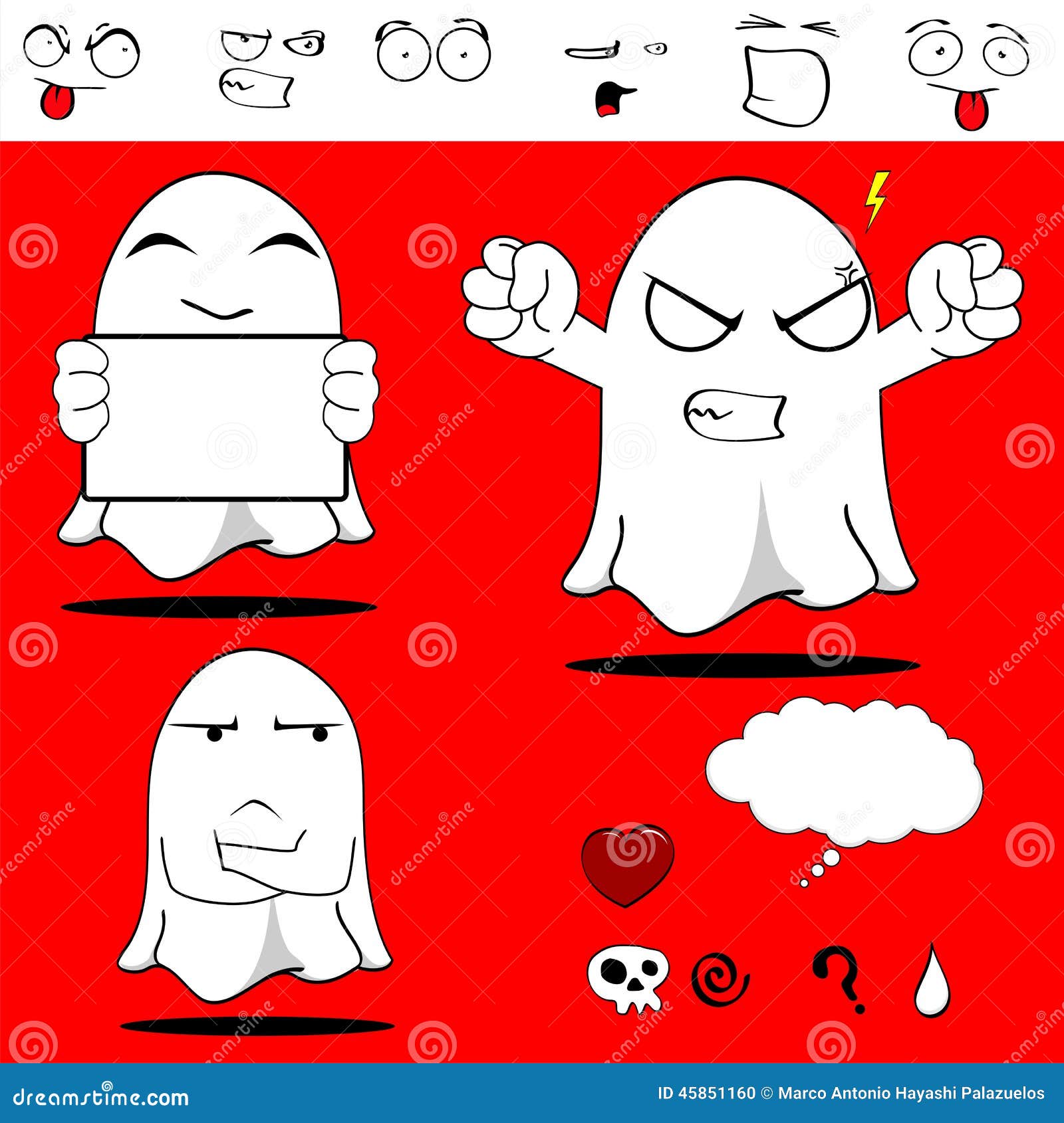 Ghost Funny Cartoon Set | CartoonDealer.com #45851203