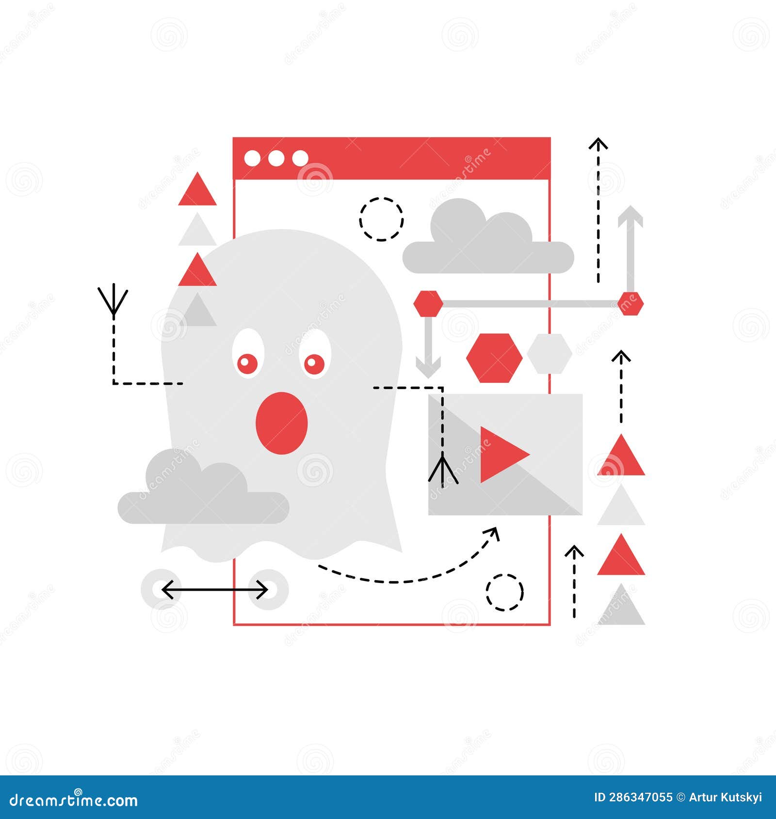Ghost game player stock vector. Illustration of vial - 286347055