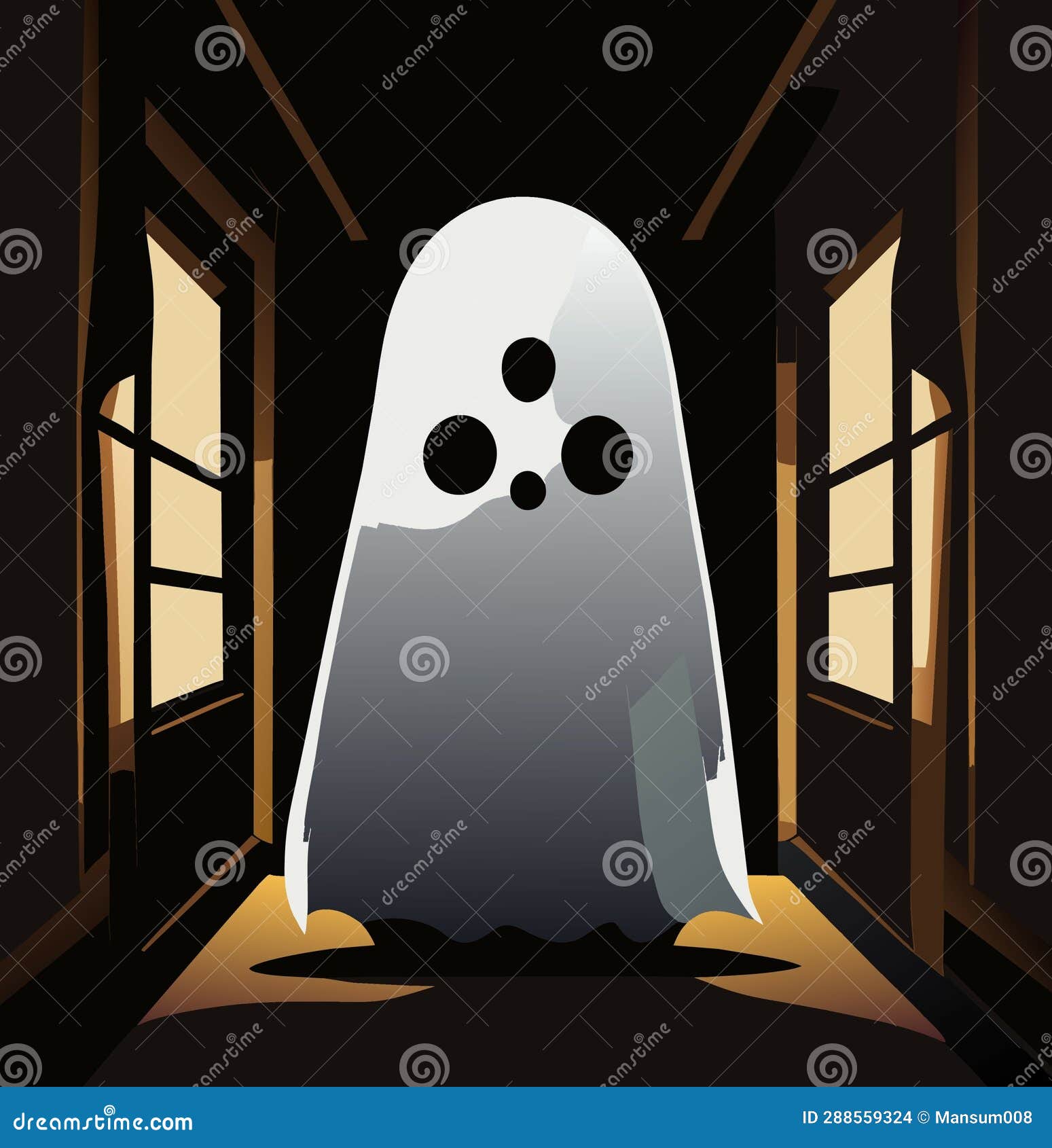 Ghost in the Ghost House, Illustration Stock Illustration - Illustration of ghost, haunted ...