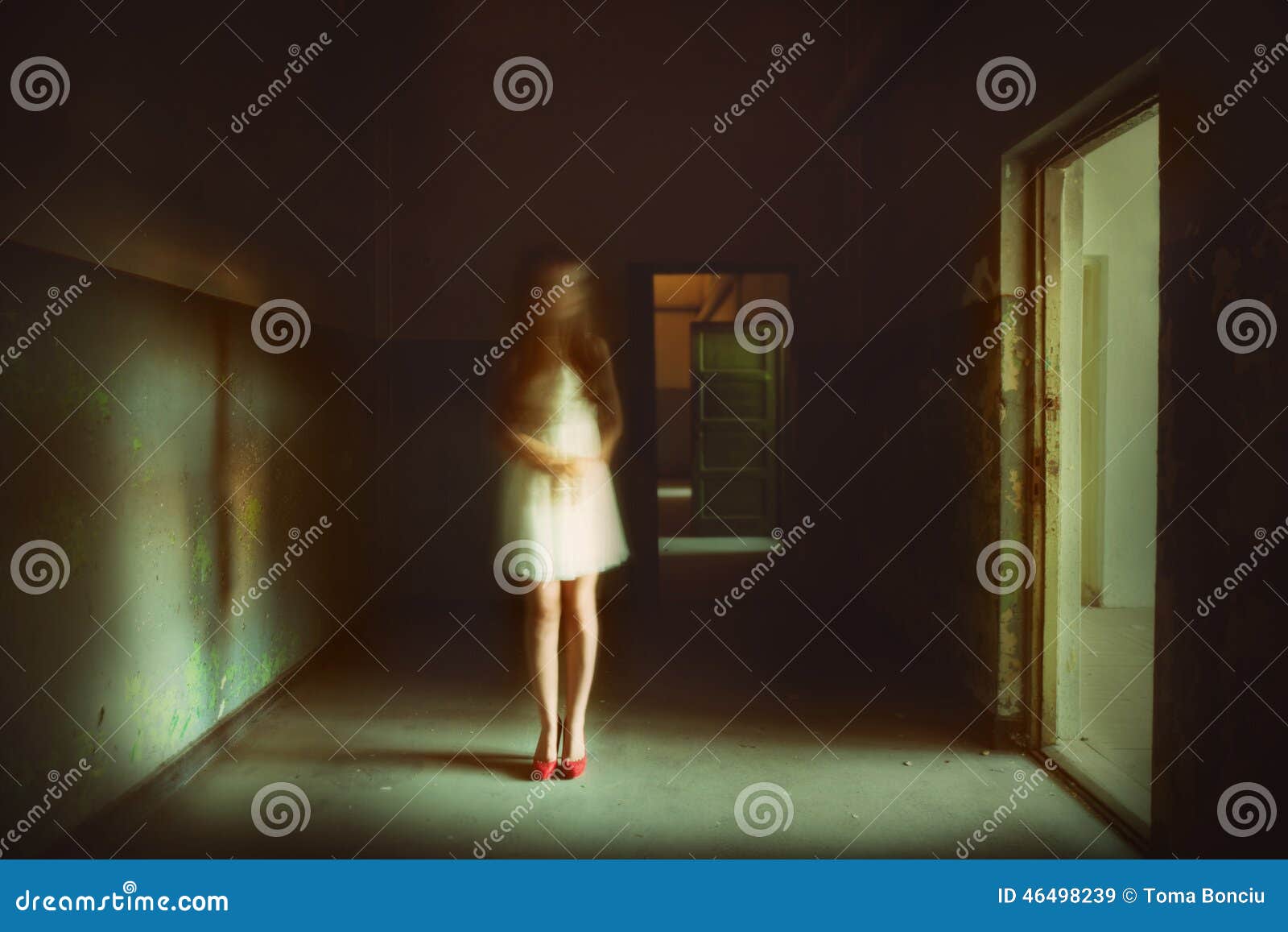 Ghost Girl Silhouette Standing In Front Of Window Stock Photography ...