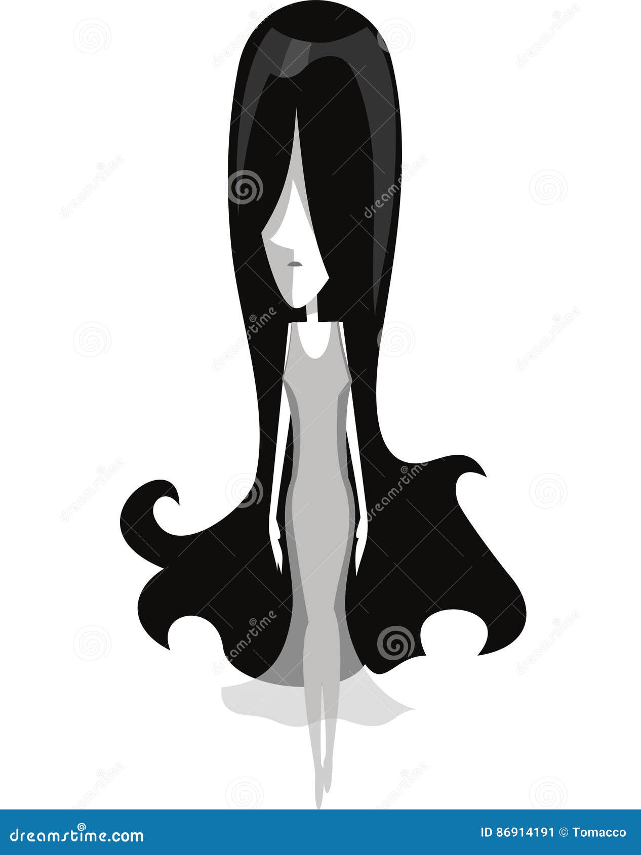Ghost girl scary cartoon stock illustration. Illustration of ...