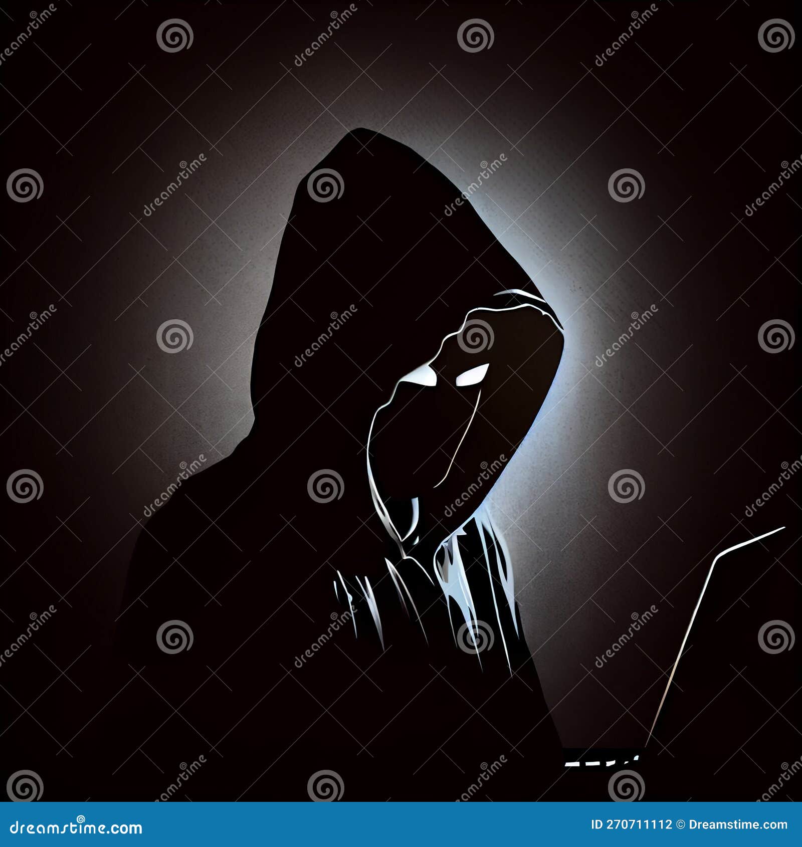 Ghost Hacker Criminal.generative Ai Stock Illustration - Illustration ...