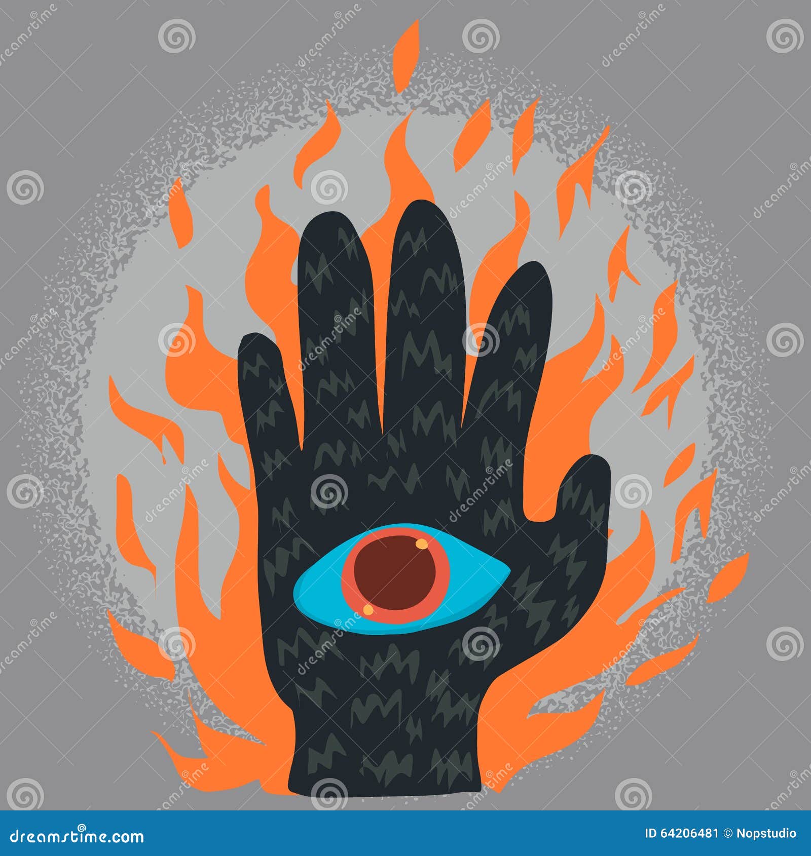 Ghost Hand And Zombies Appeared On The Full Moon Night. Cartoon Vector ...