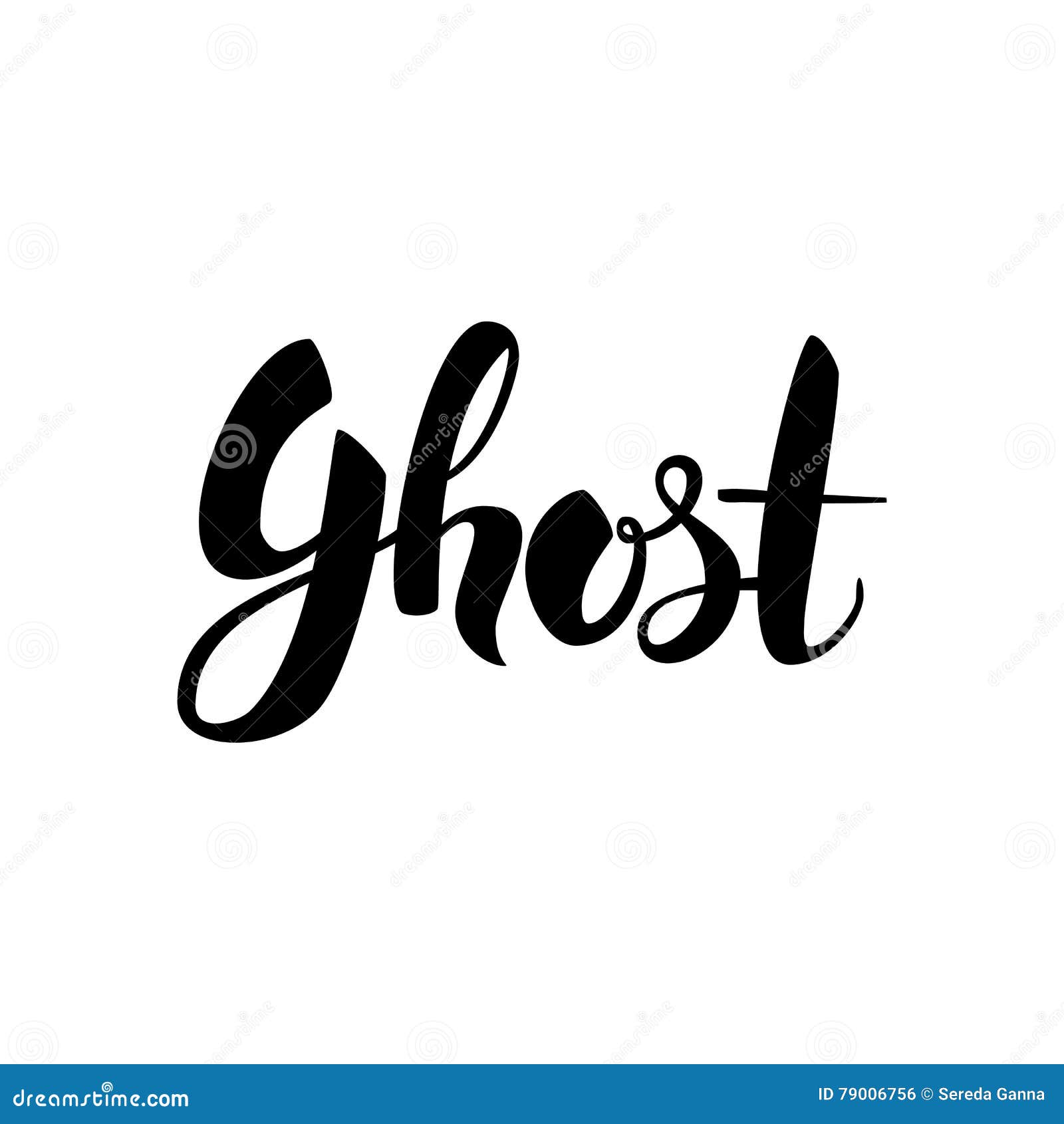 Ghost Handwritten Lettering Stock Vector - Illustration of brush, hand ...