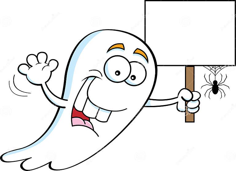 Ghost holding a sign stock vector. Illustration of scary - 26039394