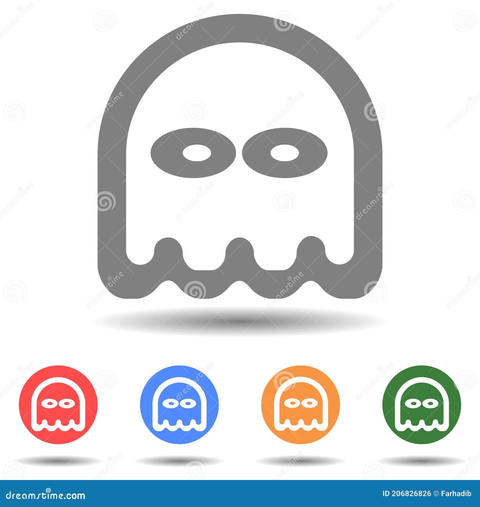 Ghost Horror Icon Vector Isolated Stock Vector - Illustration of cute ...