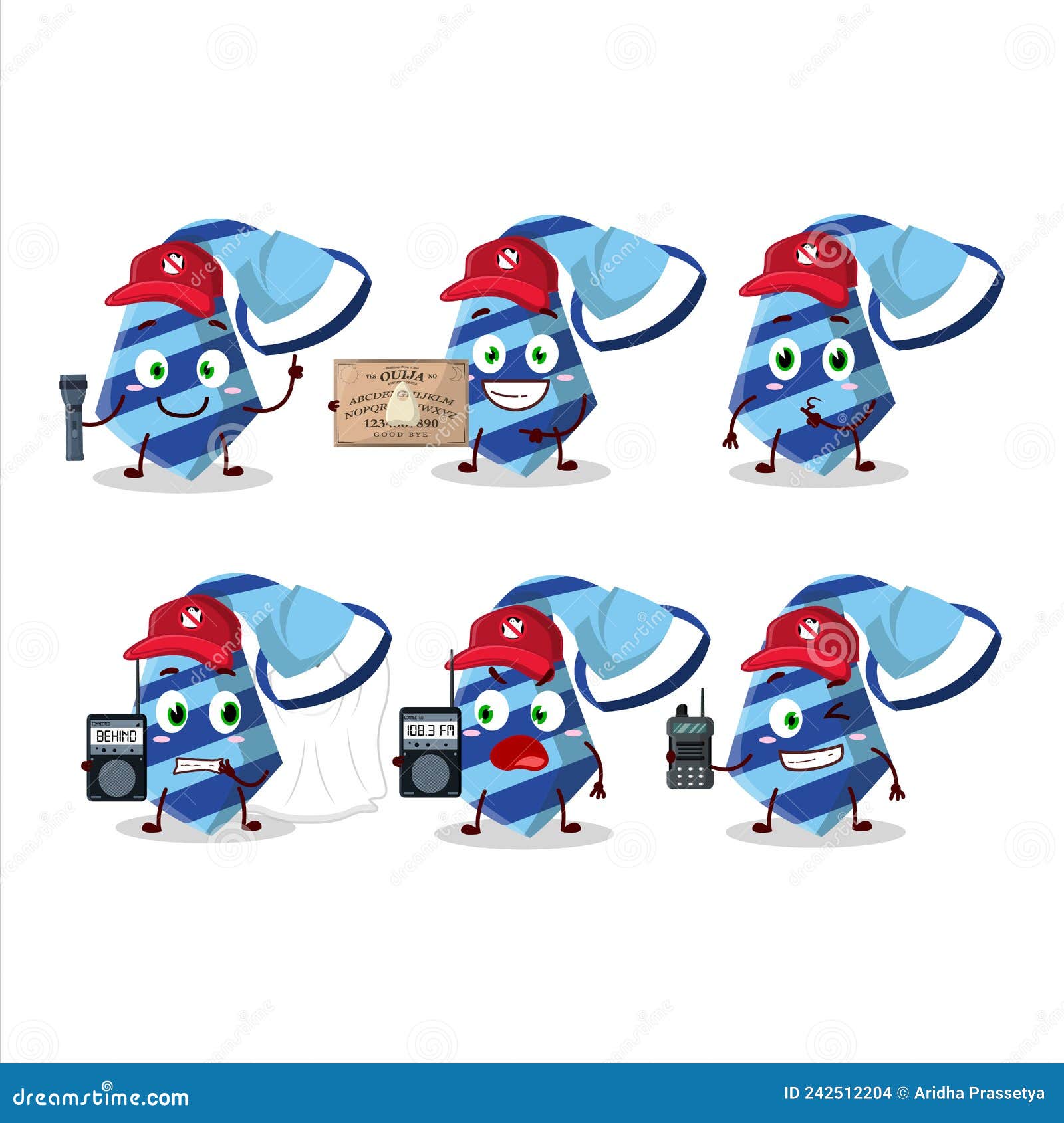 Ghost Hunter Cartoon Blue Tie Character Using Camera Stock Vector ...
