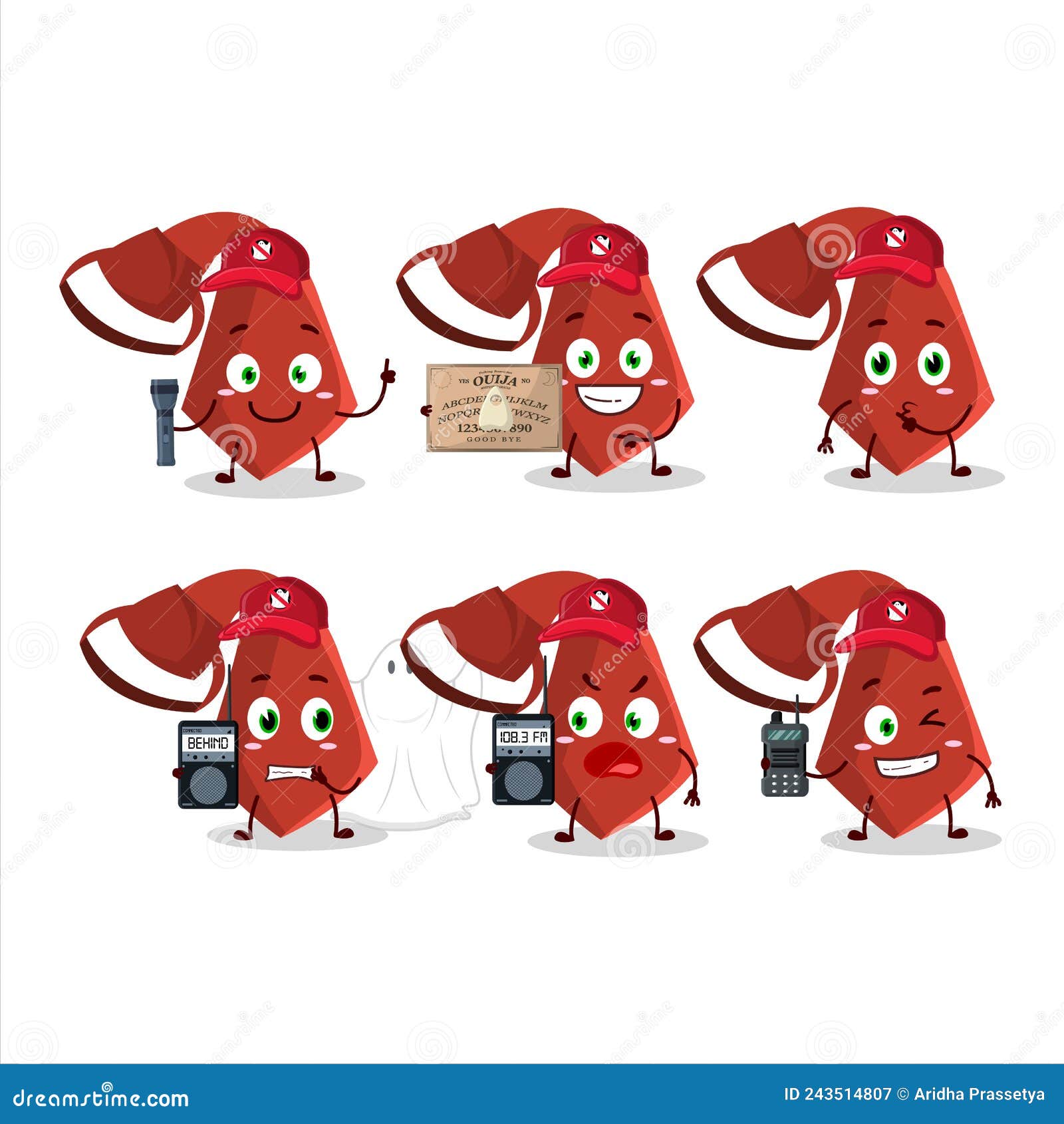 Ghost Hunter Cartoon Red Tie Character Using Camera Stock Vector ...