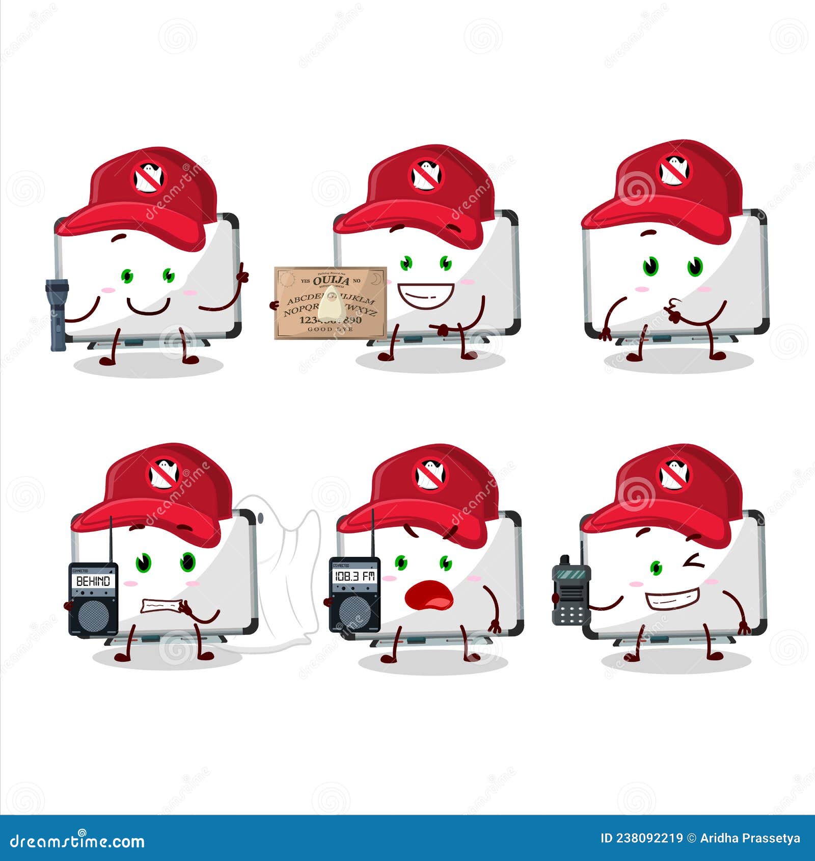 Ghost Hunter Cartoon White Board Character Using Camera Stock Vector ...