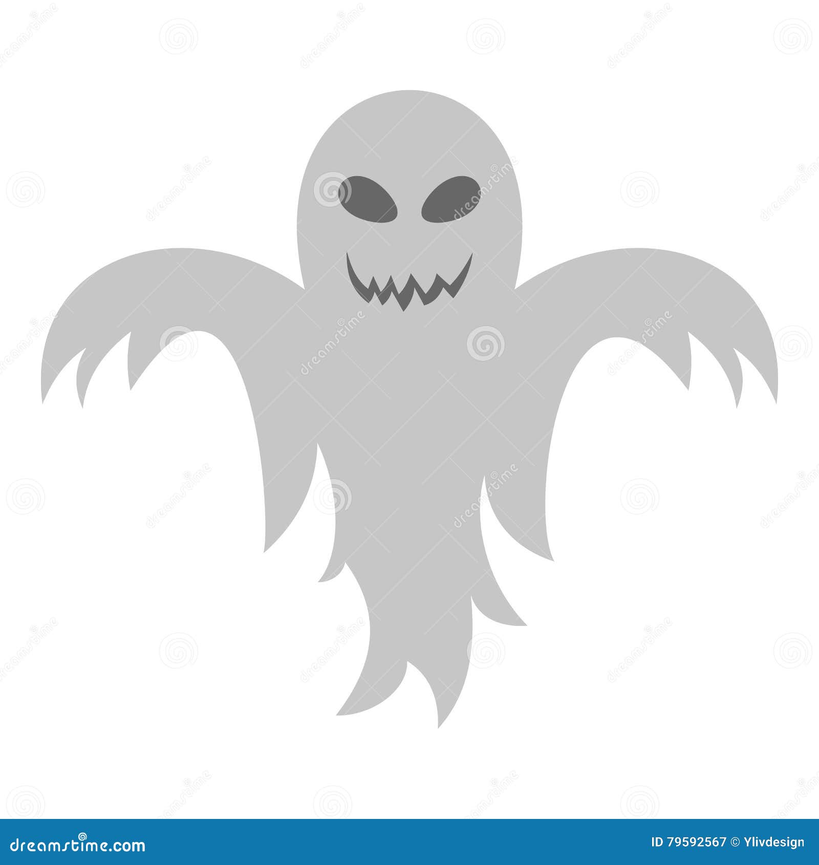 Ghost icon, flat style stock vector. Illustration of costume - 79592567