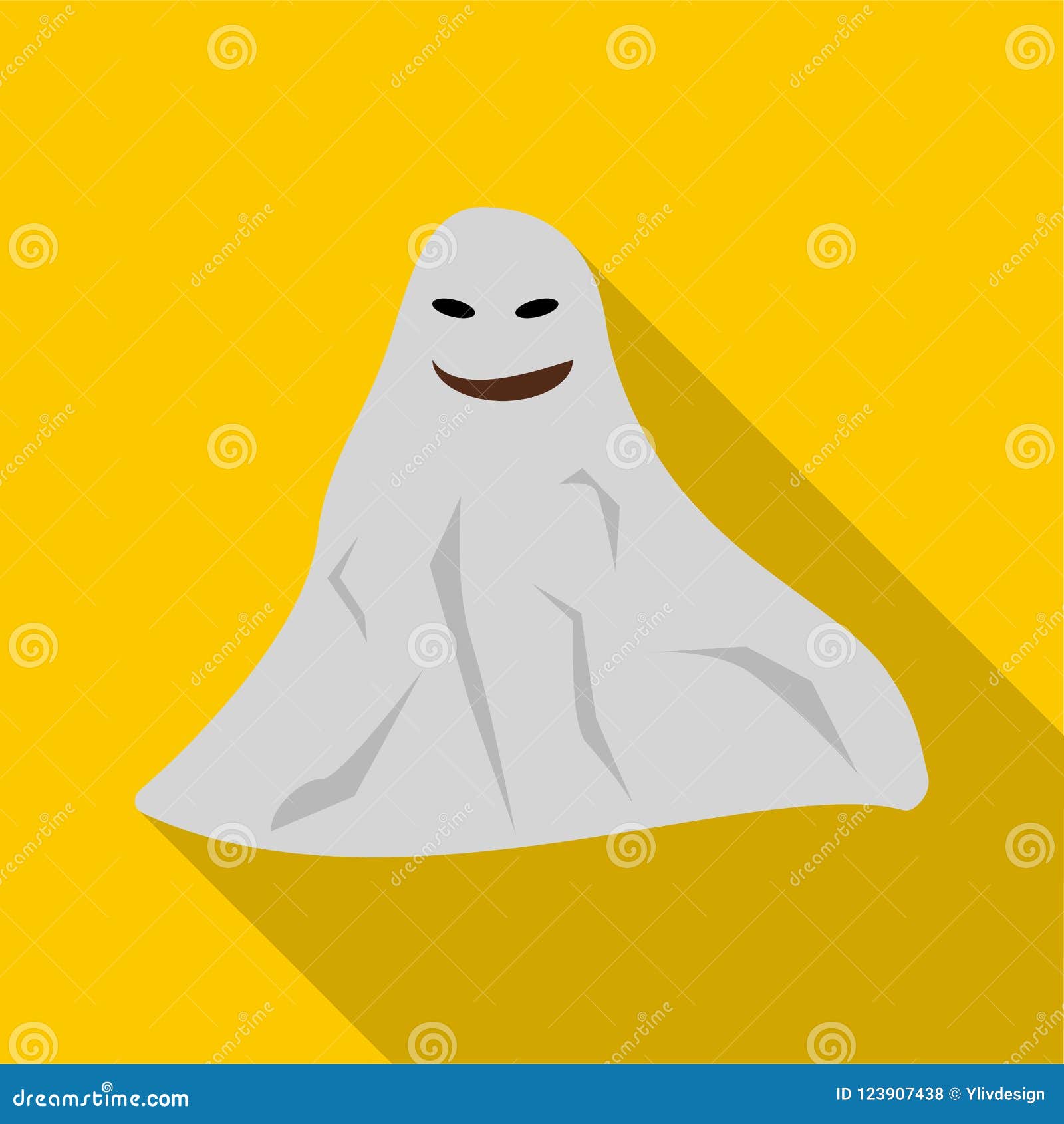 Ghost icon, flat style stock illustration. Illustration of evil - 123907438