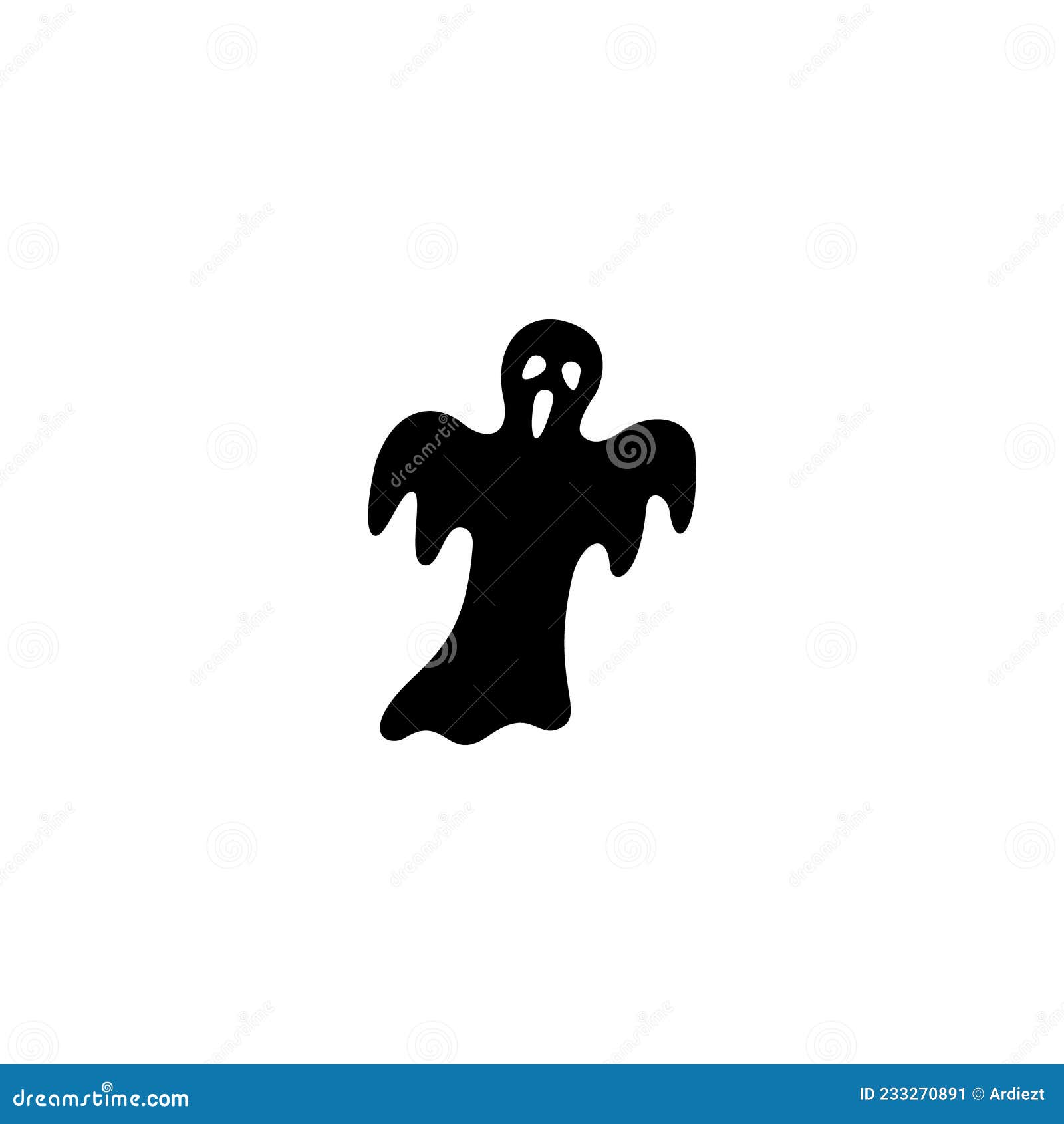 Ghost Icon Flat Vector Illustration Stock Vector - Illustration of dark ...