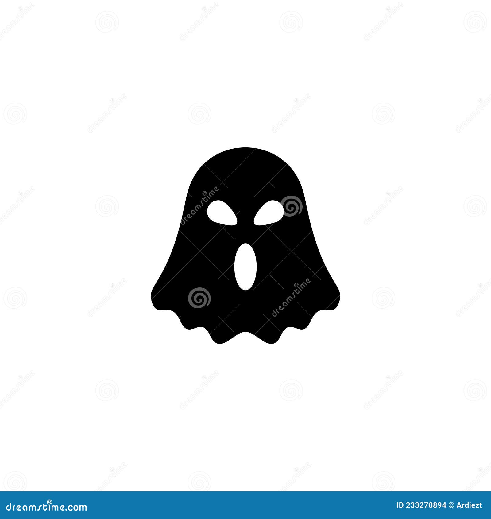 Ghost Icon Flat Vector Illustration Stock Vector - Illustration of ...