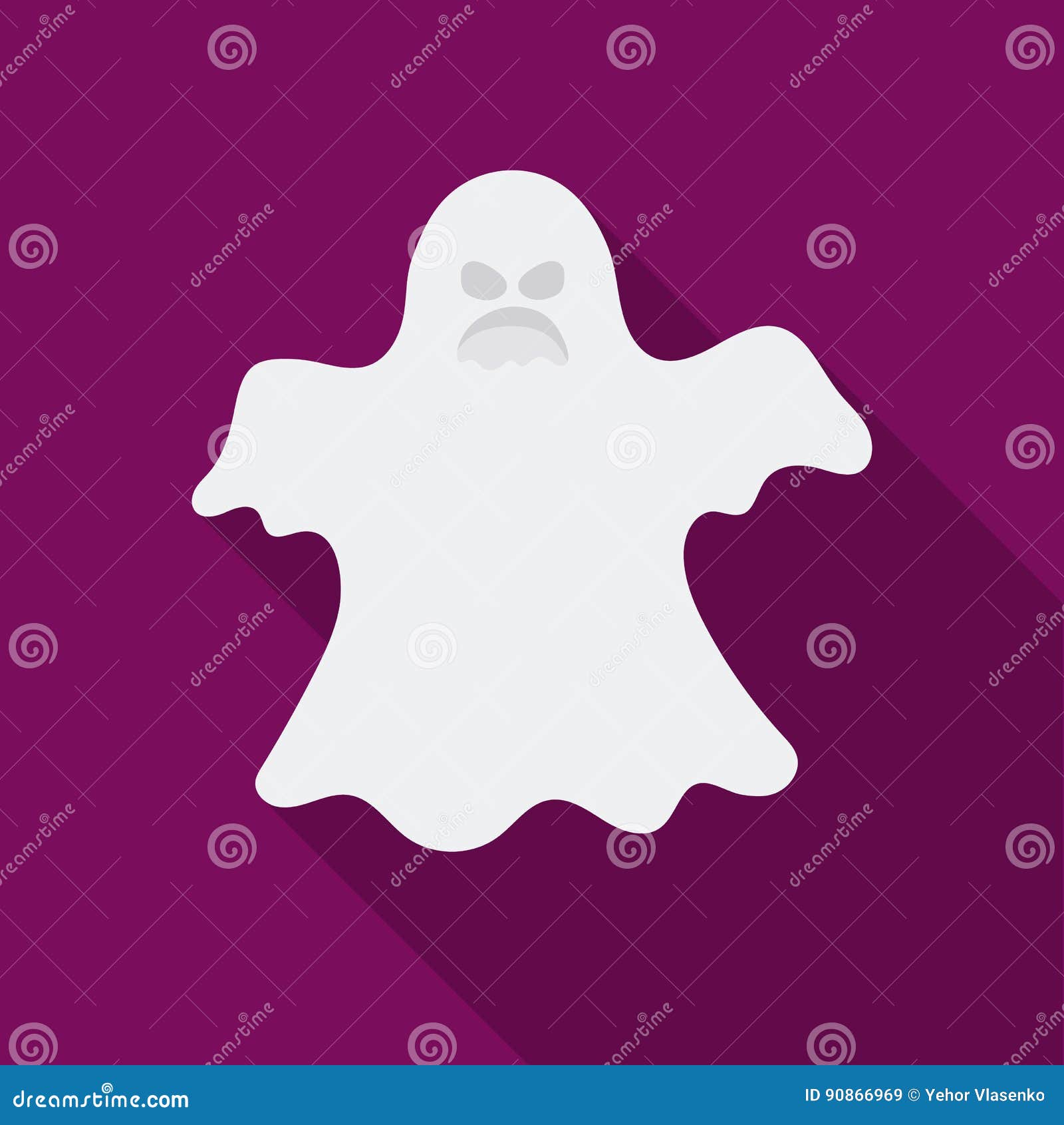 Ghost Icon in Flate Style on White Background. Black and White Magic ...