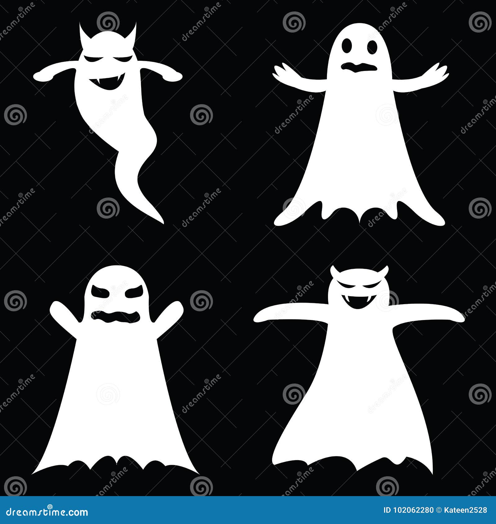 Ghost icon set stock vector. Illustration of design - 102062280