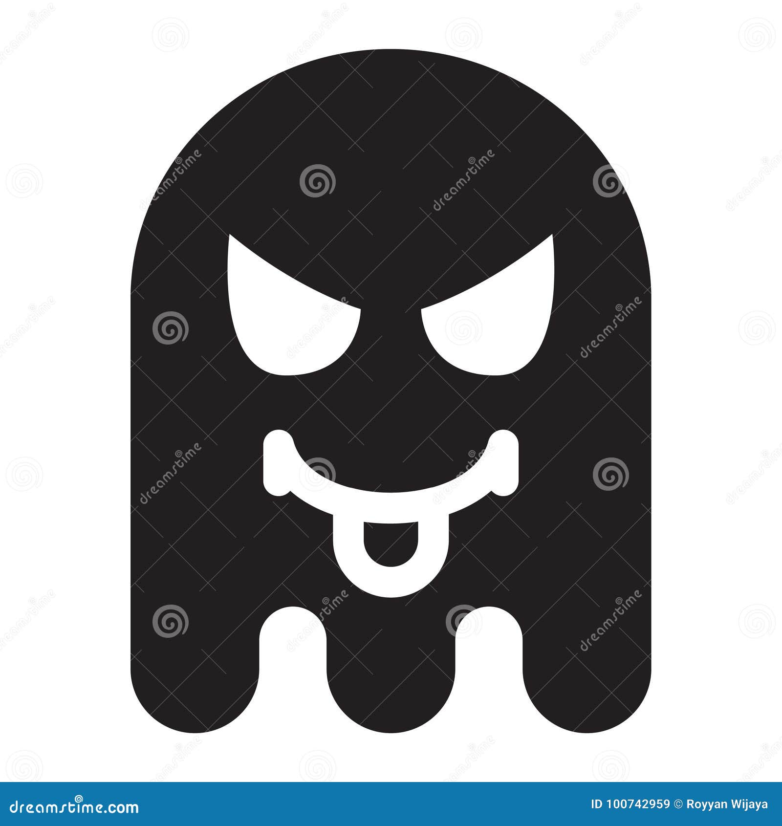 Ghost Devil Evil Angry Tongue Out Face Stock Vector - Illustration of ...