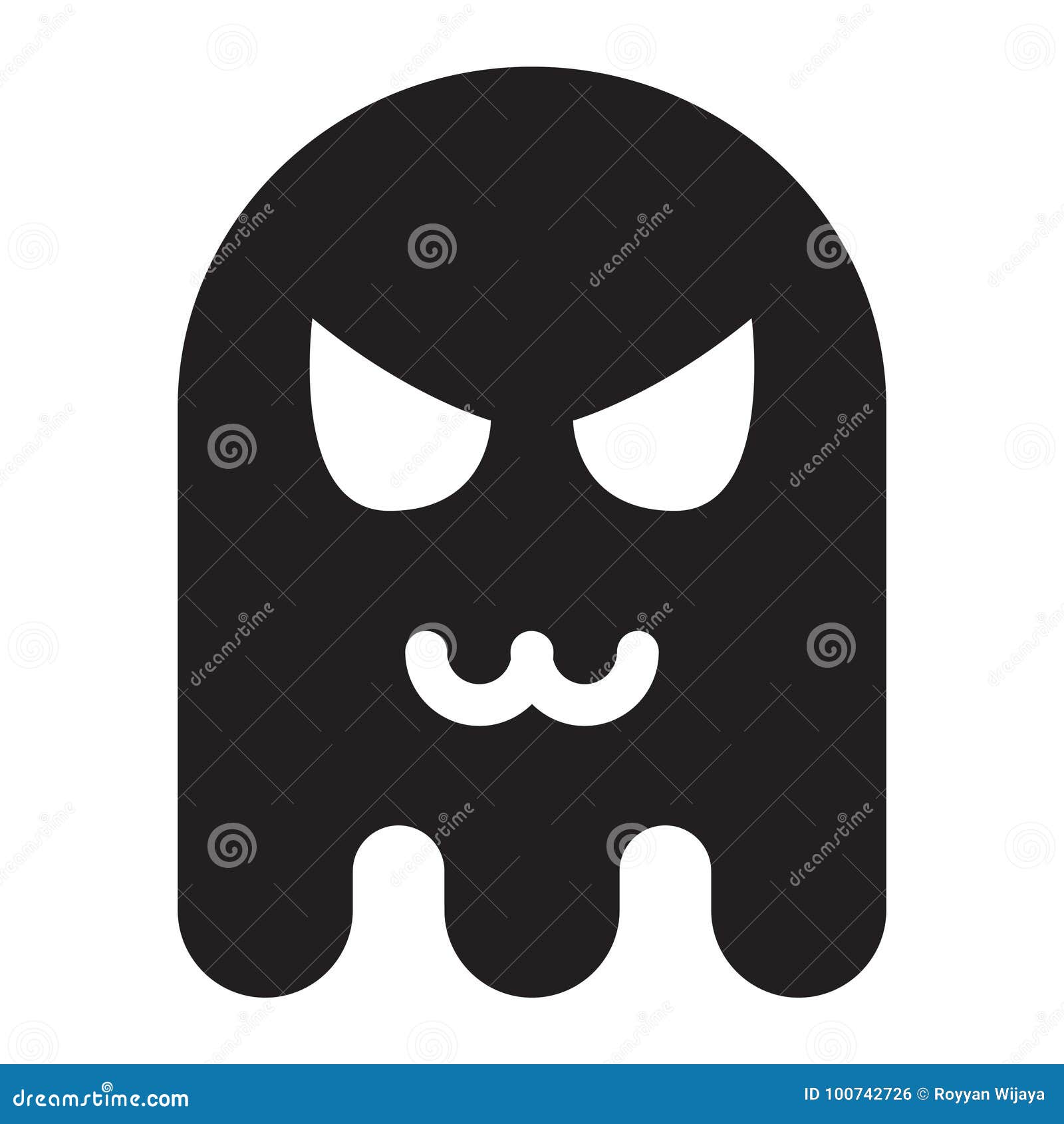 Ghost Evil Wow Angry Cat Mouth Uwu Face Stock Vector - Illustration of ...
