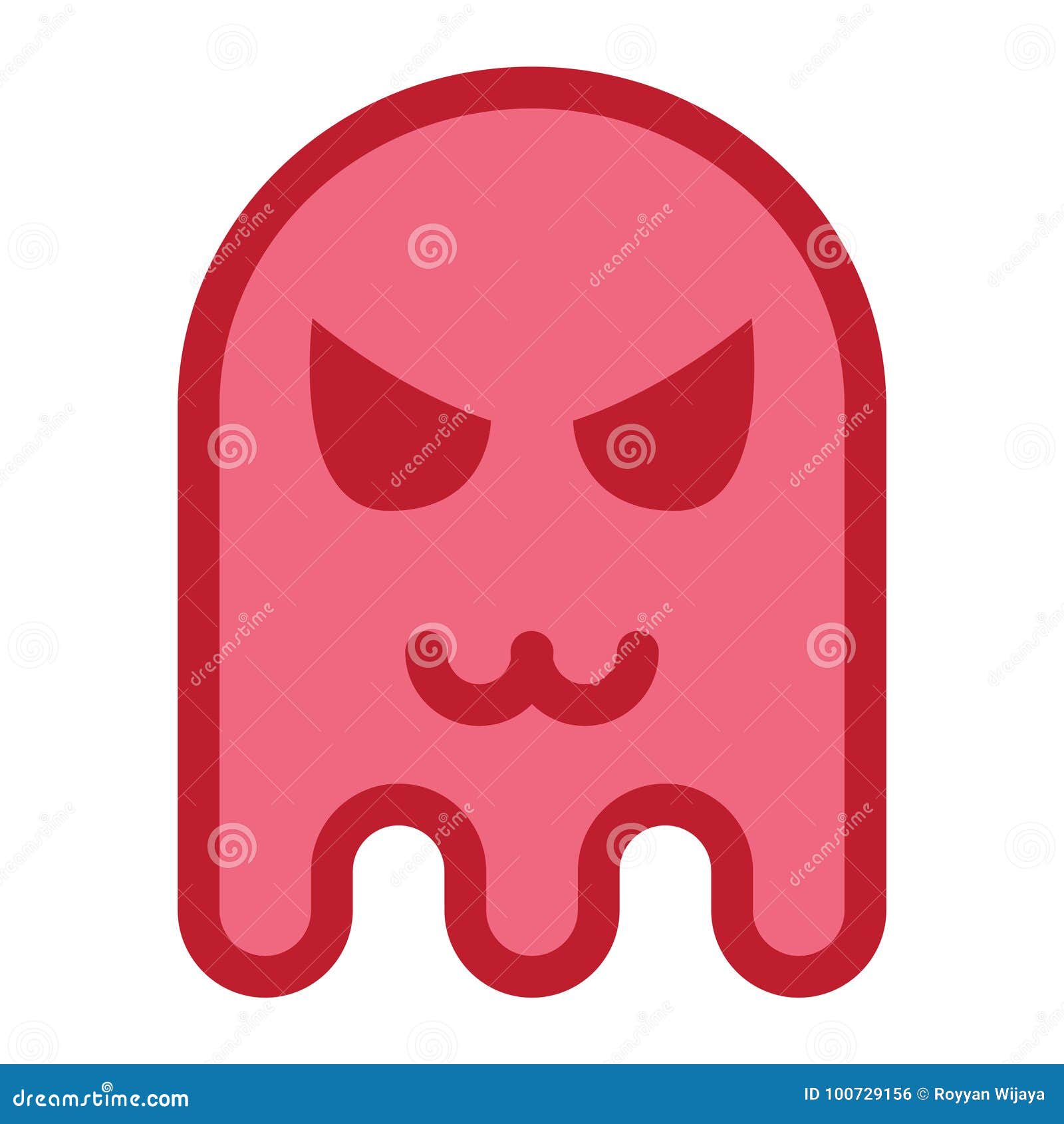 Ghost Angry Cat Mouth Uwu Face Vector Illustration | CartoonDealer.com ...