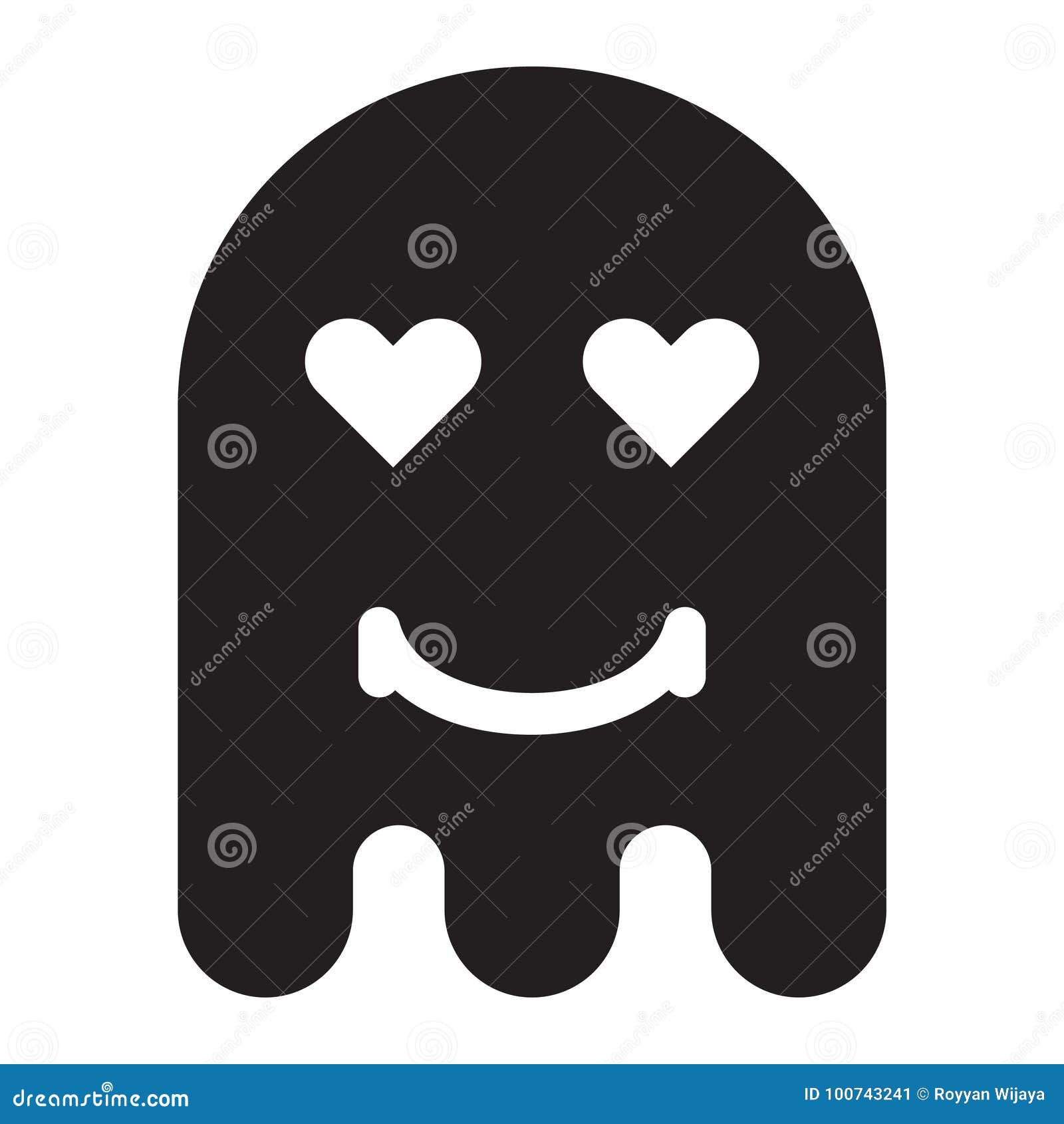 Ghost Love Teeth Face Cartoon Vector | CartoonDealer.com #100743241