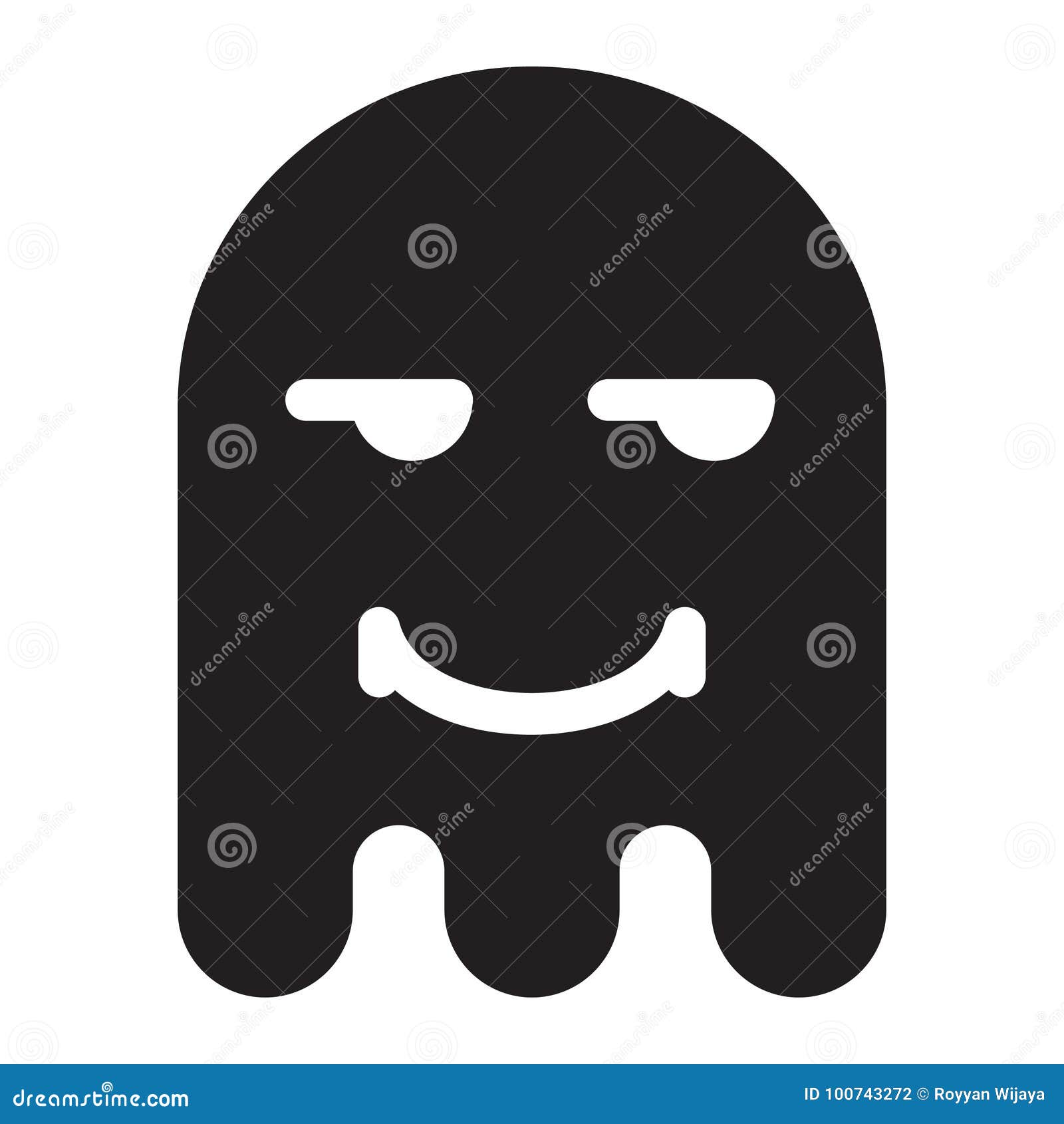 Ghost Smirk Teeth Face Cartoon Vector | CartoonDealer.com #100730407
