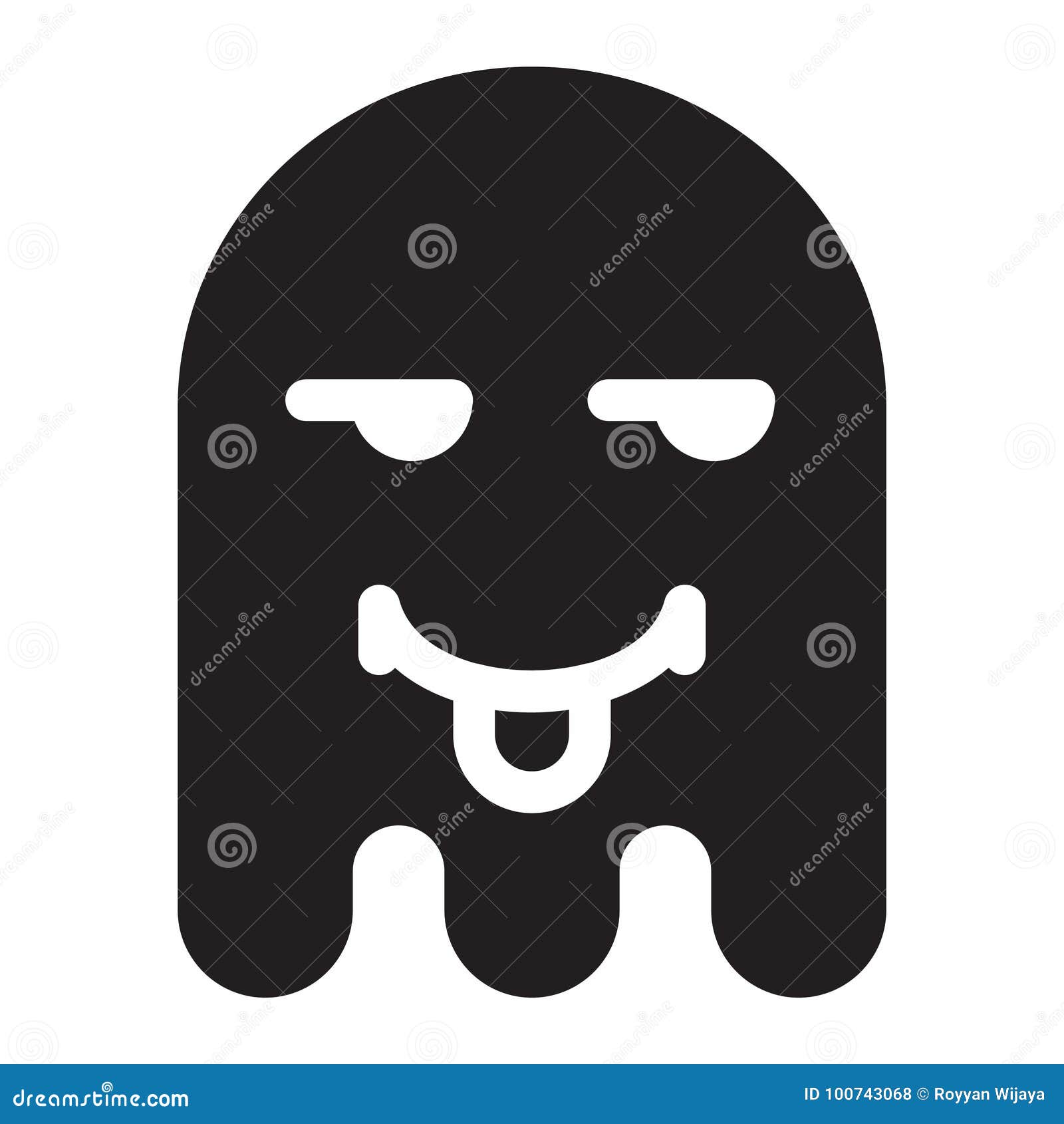 Ghost Smirk Teeth Face Cartoon Vector | CartoonDealer.com #100730407
