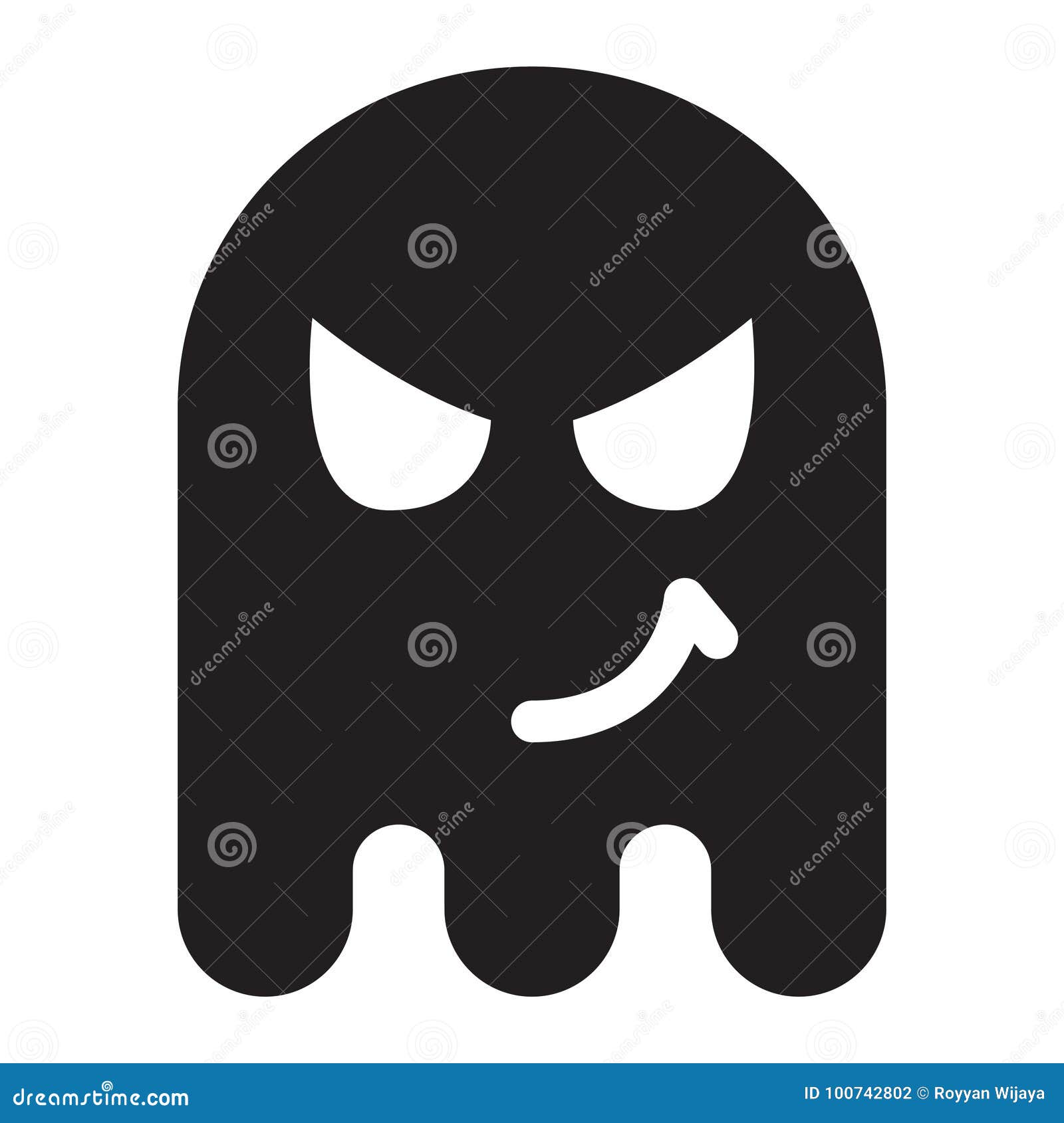 Ghost Smile Evil Devil Angry Face Stock Vector - Illustration of ...