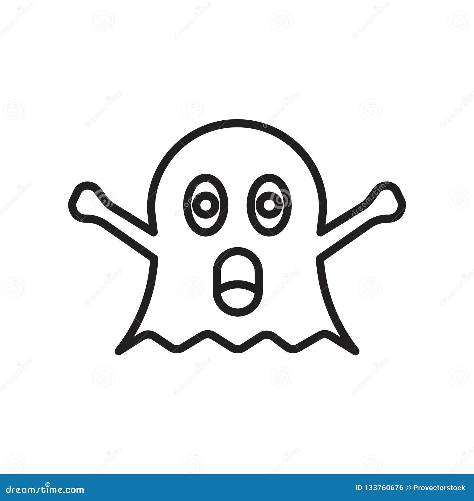 Ghost Icon Vector Sign and Symbol Isolated on White Background Stock ...