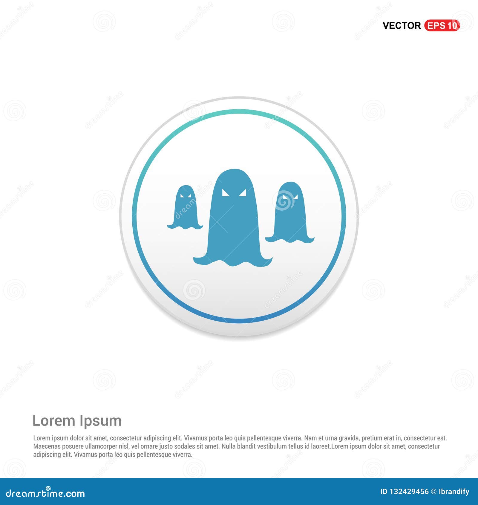 Ghost Icon - White Circle Button Stock Vector - Illustration of 31st ...