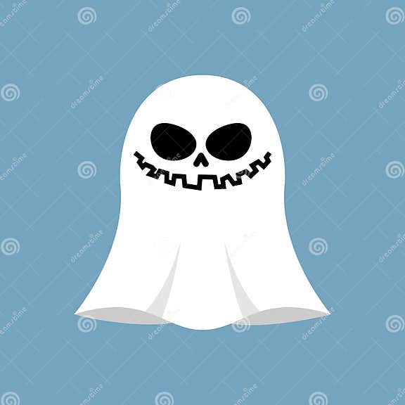 Ghost Isolated. White Spook on Blue Background Stock Vector ...