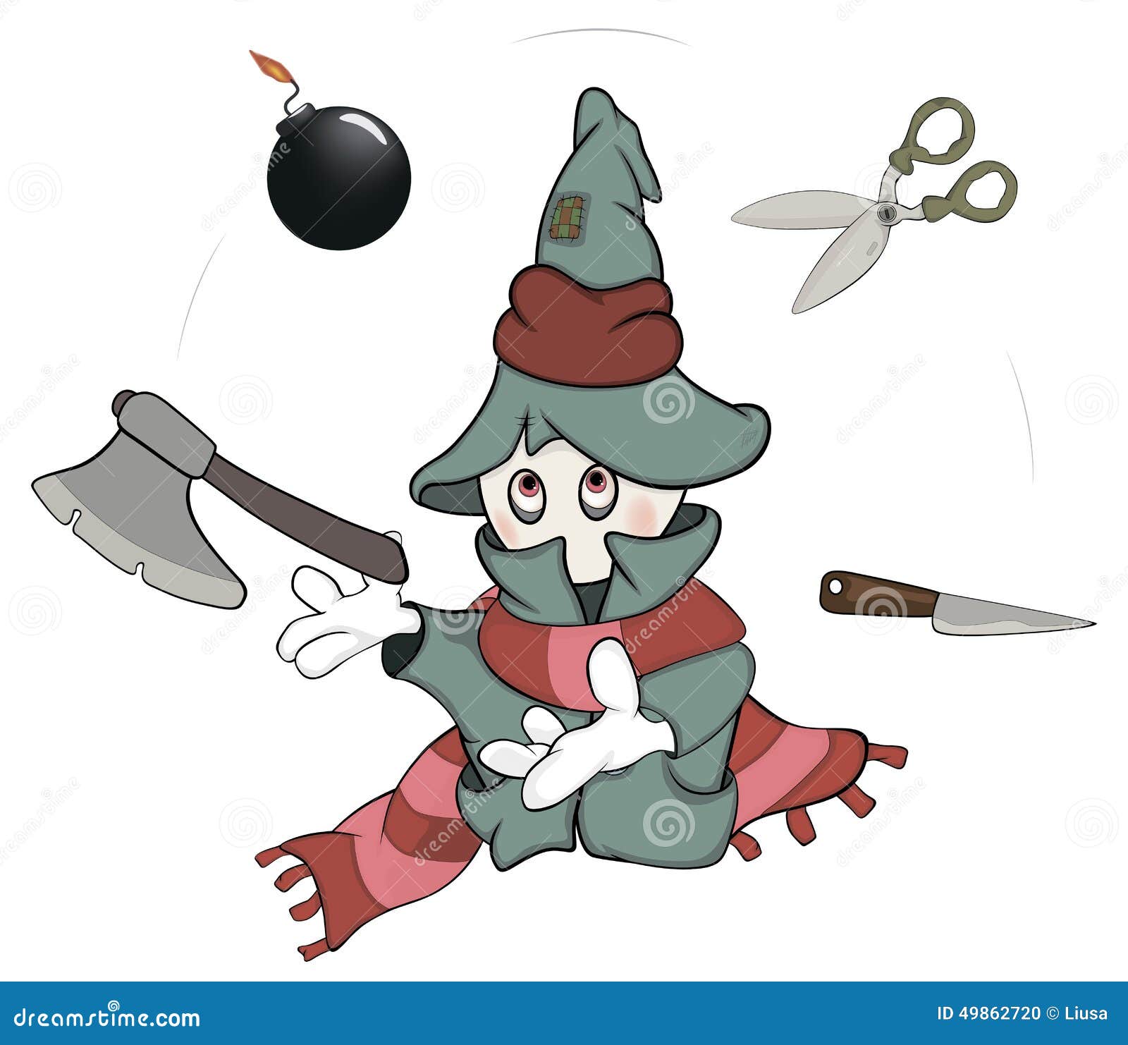 Ghost the juggler cartoon stock vector. Illustration of character ...