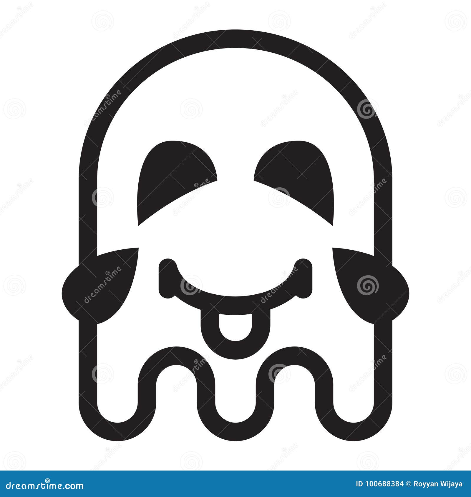 Ghost Laugh Smile Happy Tongue Out Rofl Lmao Lol Face Cartoon Vector ...