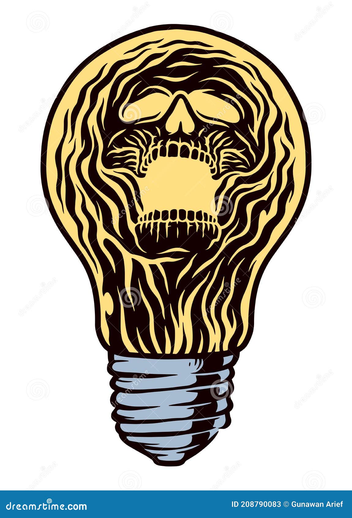 Ghost Light in the Bulb Illustration Stock Vector - Illustration of ...