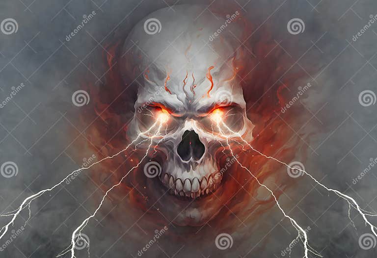 A Ghost with Lightning in Eyes from Hell, AI Generated Stock ...