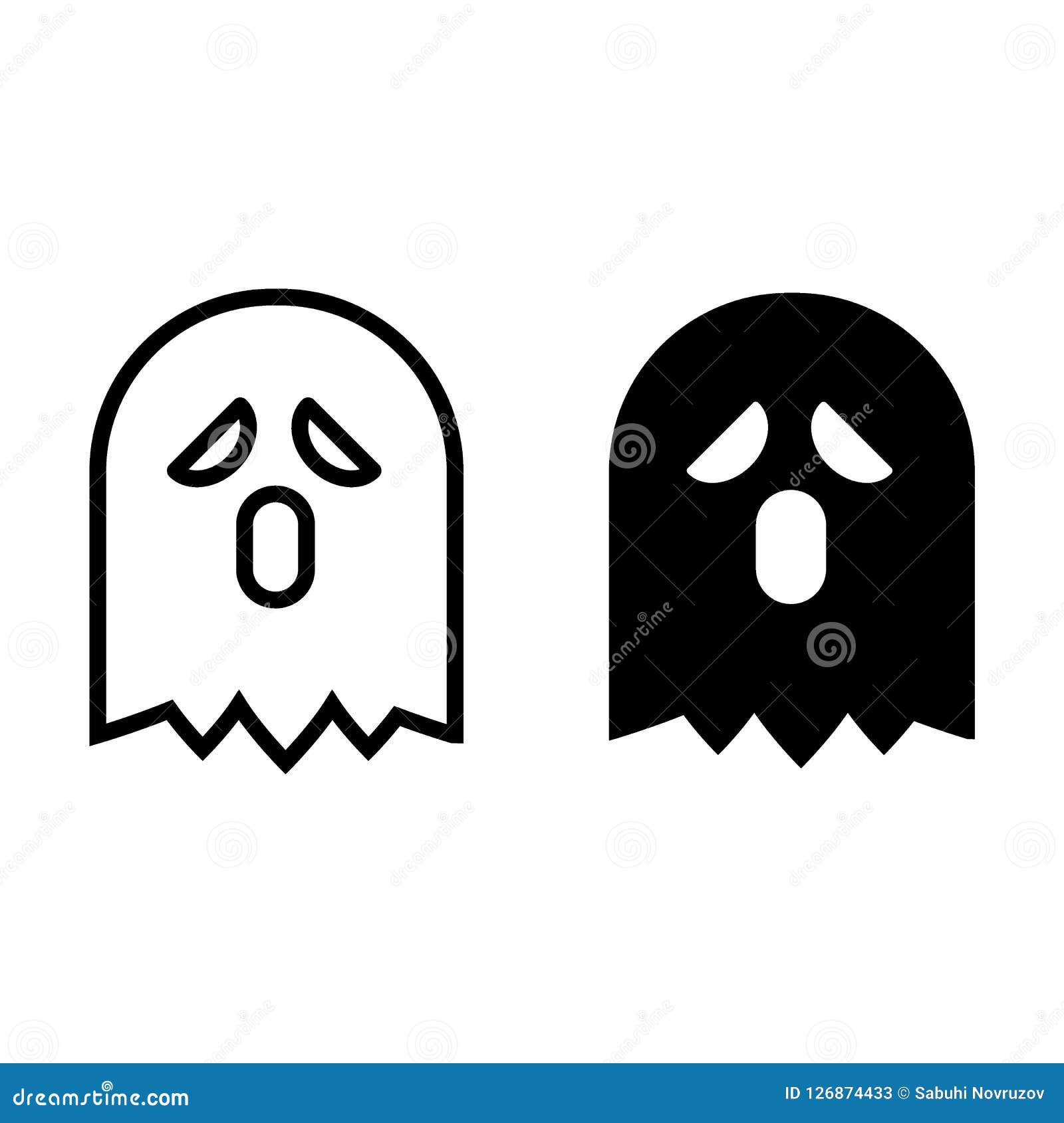 Ghost Line And Glyph Icon. Phantom Vector Illustration Isolated On ...