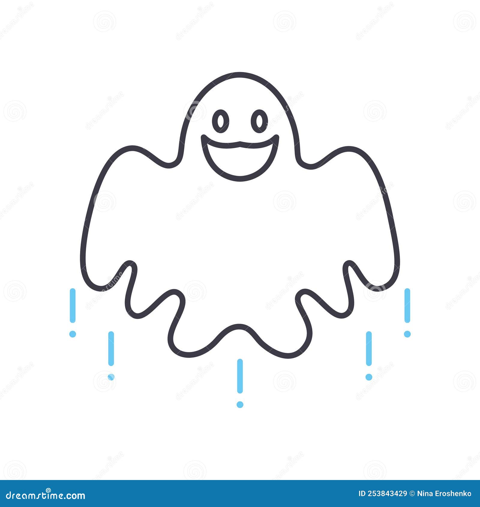 Ghost Line Icon, Outline Symbol, Vector Illustration, Concept Sign ...