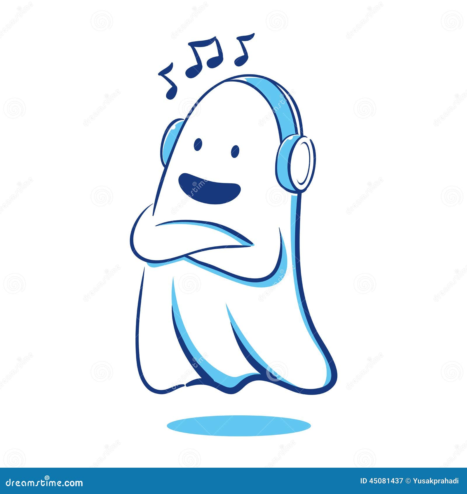 Ghost listening to music stock vector. Illustration of eyes - 45081437