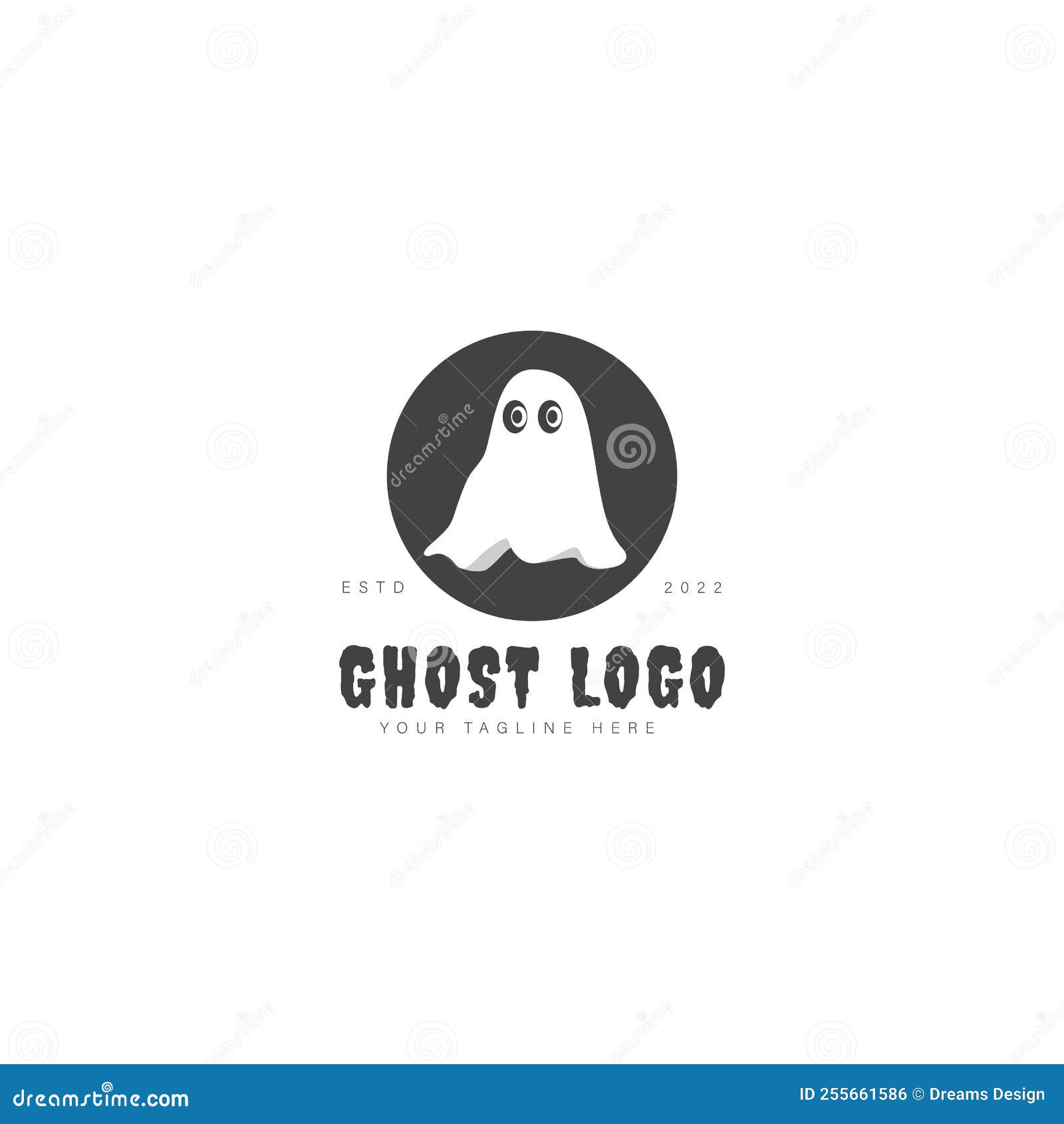 Ghost Logo Design Icon Illustration Stock Vector - Illustration of dark ...