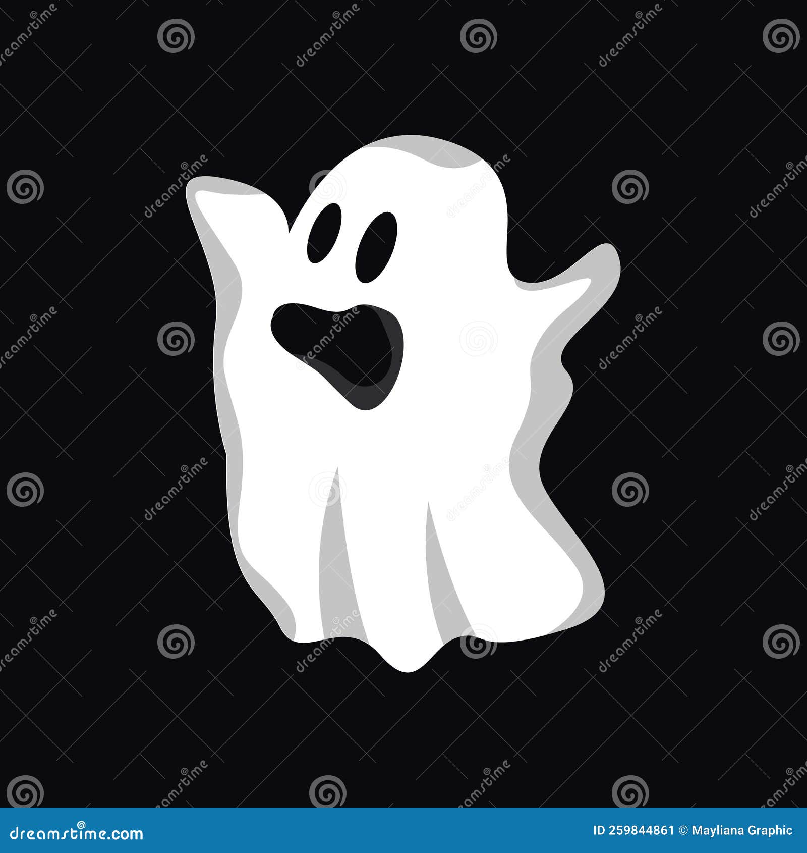 Ghost Logo, Halloween Ghost Vector Illustration, Halloween Party ...