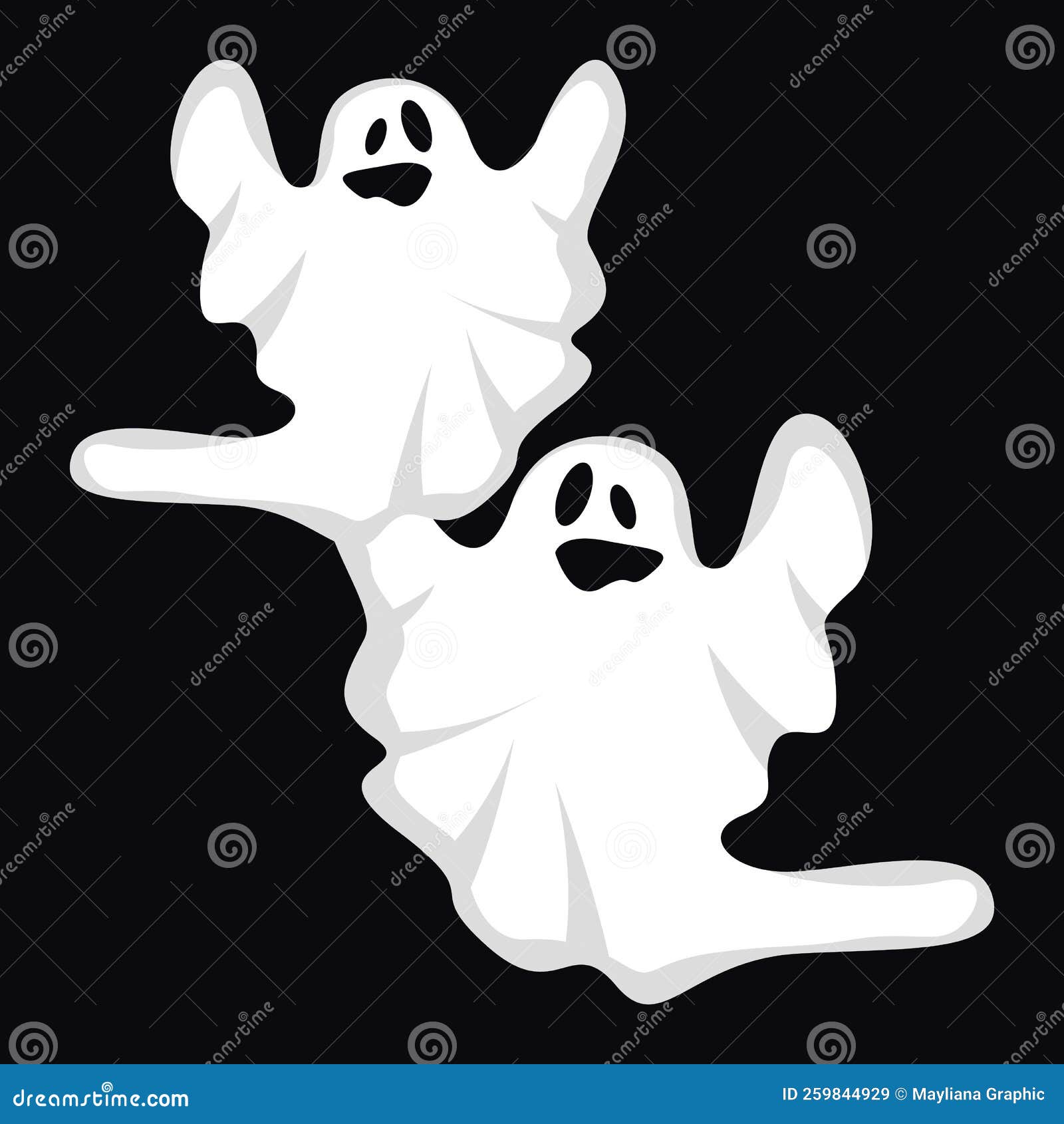 Ghost Logo, Halloween Ghost Vector Illustration, Halloween Party ...