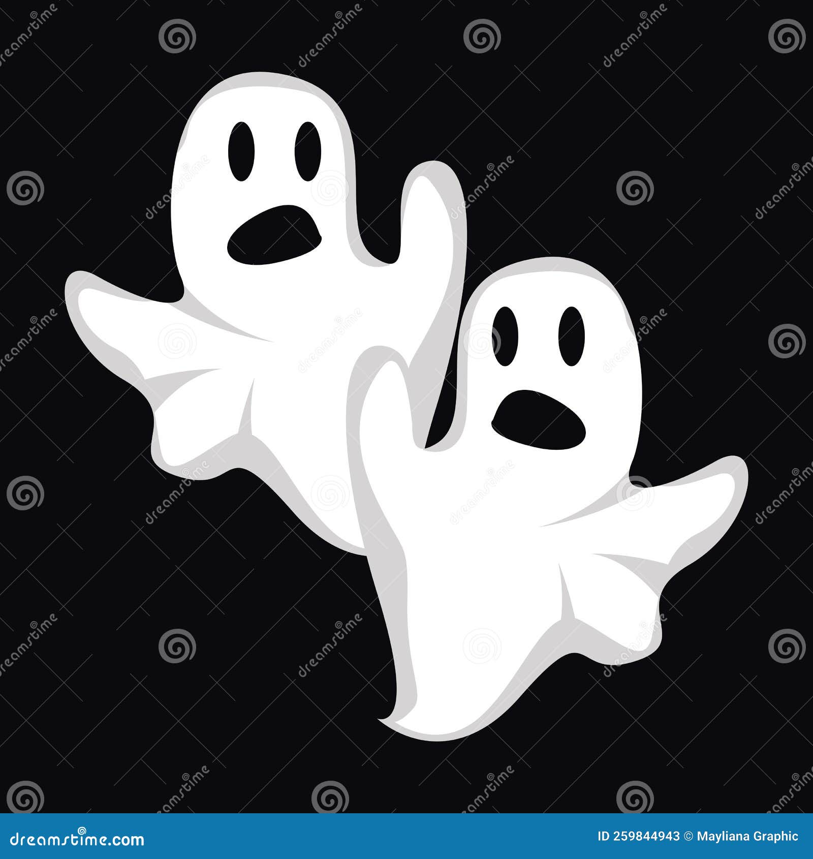 Ghost Logo, Halloween Ghost Vector Illustration, Halloween Party ...