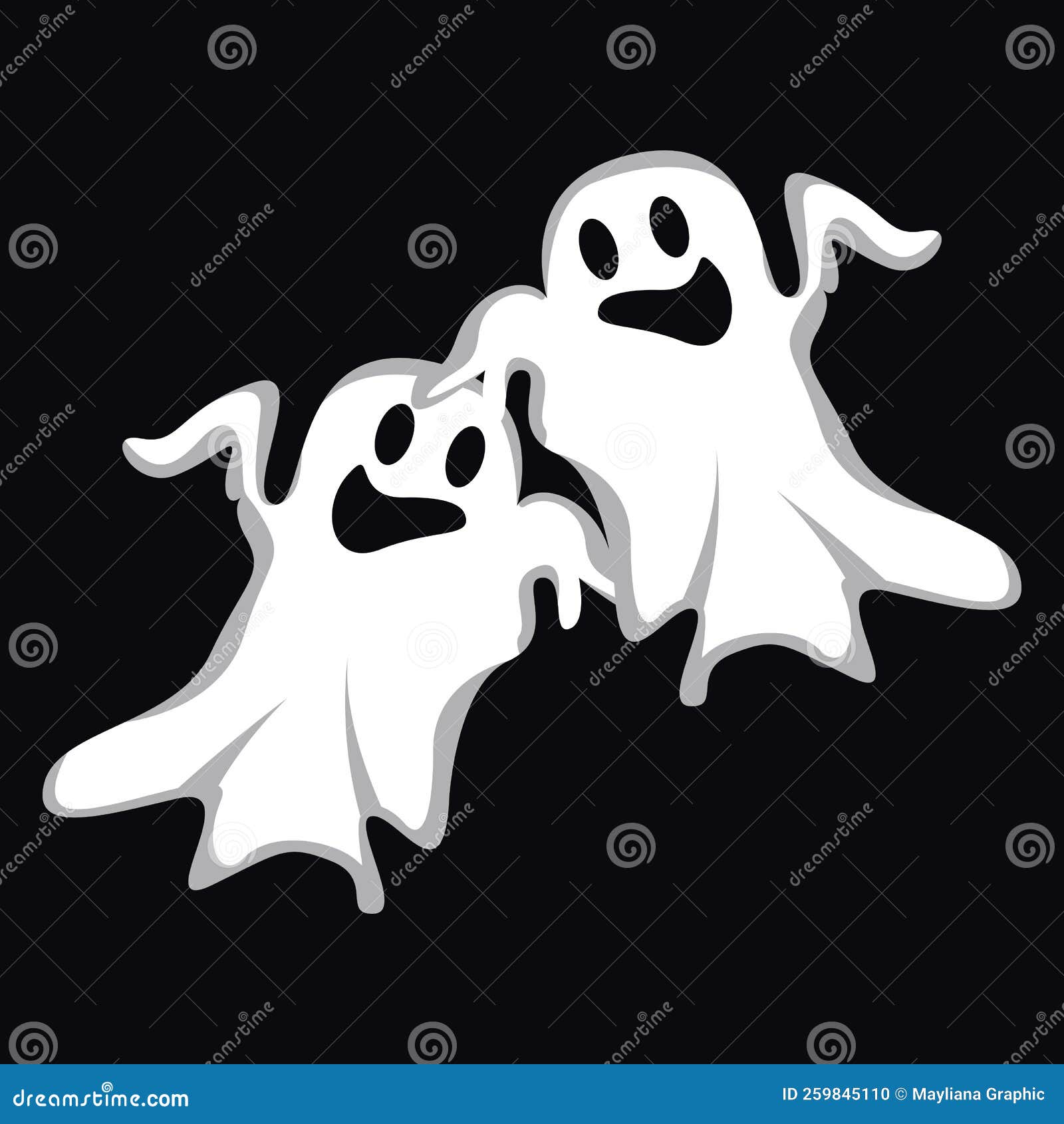 Ghost Logo, Halloween Ghost Vector Illustration, Halloween Party ...