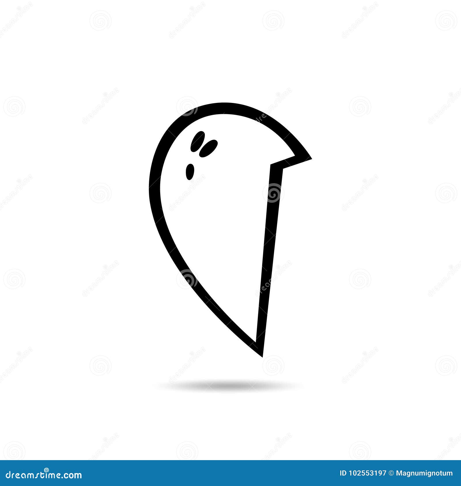 Ghost logo, icon. stock vector. Illustration of vector - 102553197
